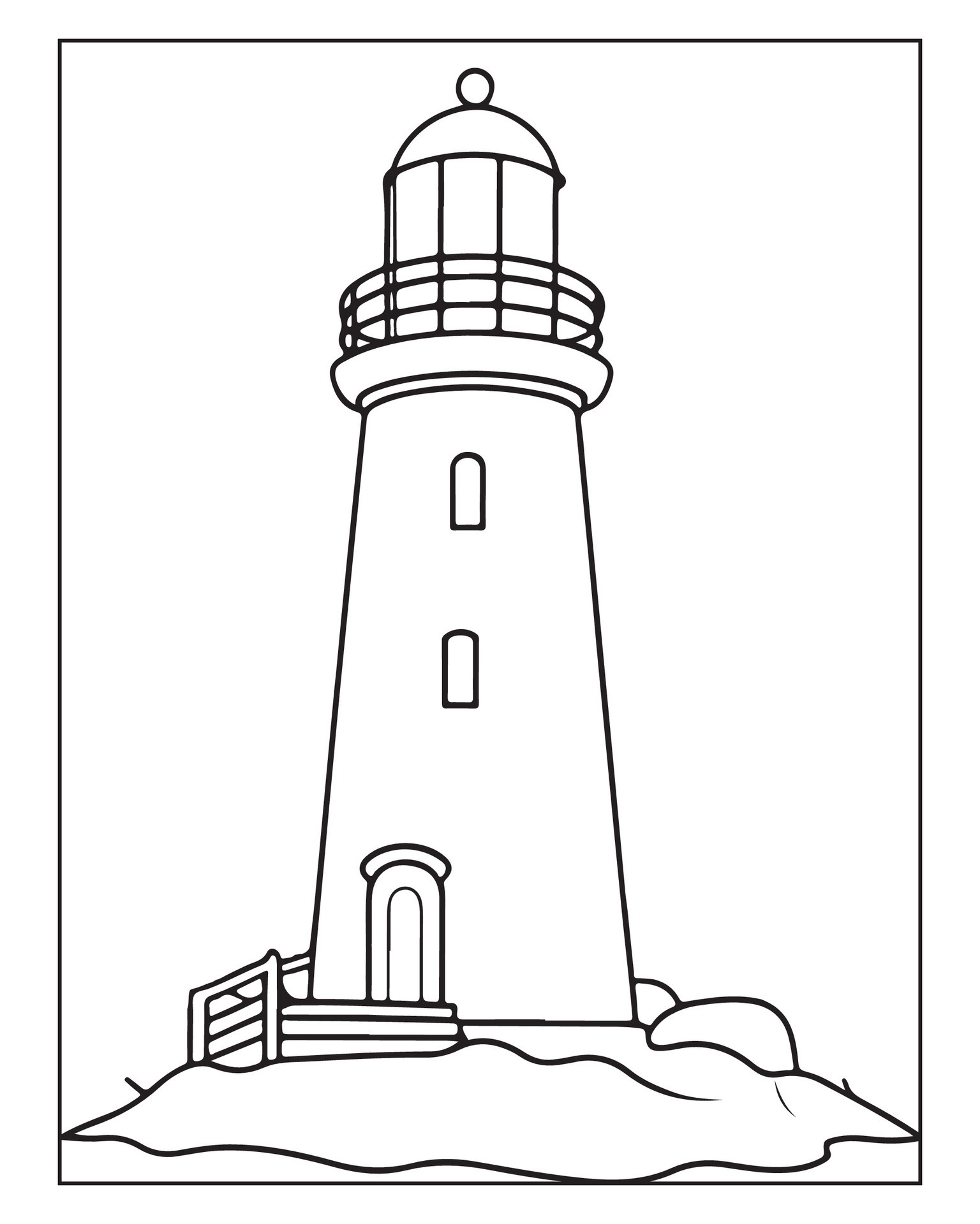 Light House Coloring Page, Kids Coloring Pages 42117763 Vector Art at Vecteezy
