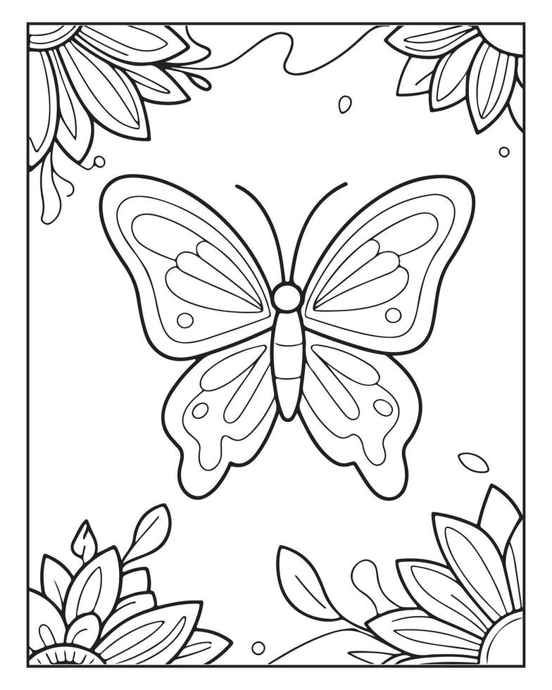 Beautiful butterfly Coloring Page 42117768 Vector Art at Vecteezy