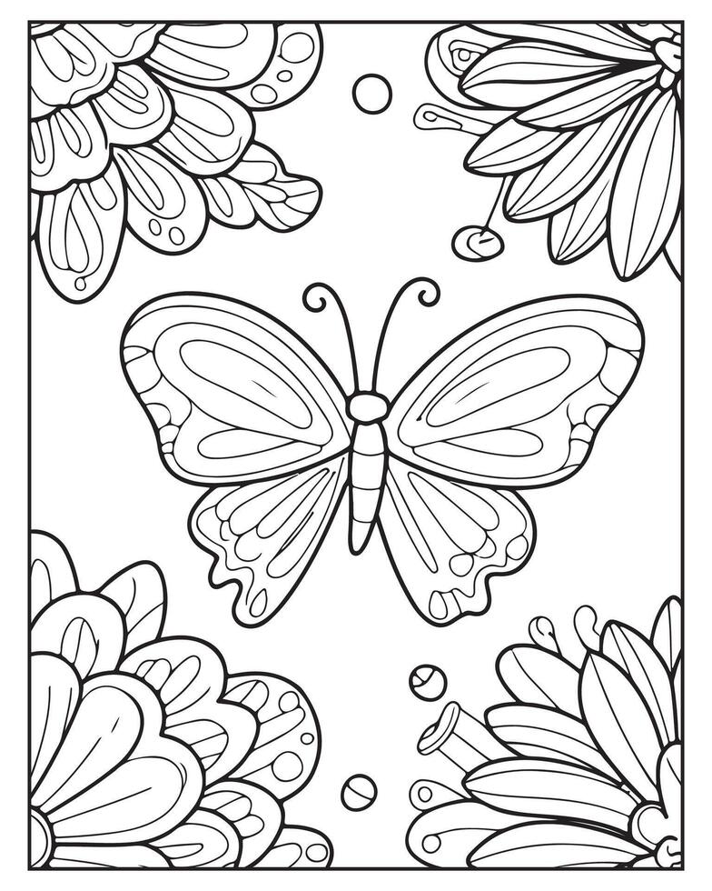 Beautiful butterfly Coloring Page 42117796 Vector Art at Vecteezy