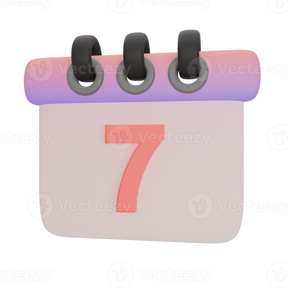 Calendar number seven 42119288 PNG Calendar number seven 42119288 PNG