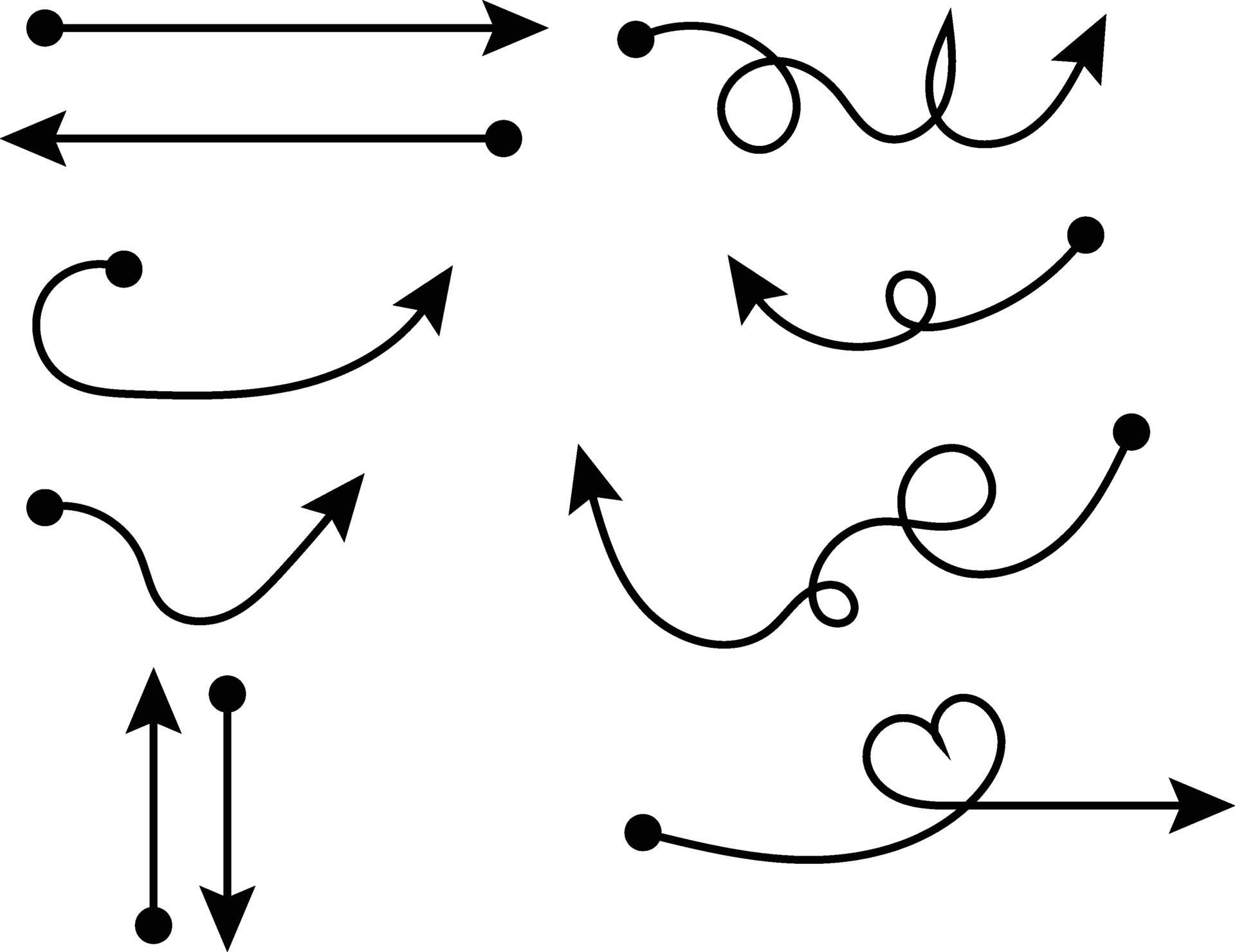 Vector Dot And Arrow Ended Lines Set 42126410 Vector Art At Vecteezy