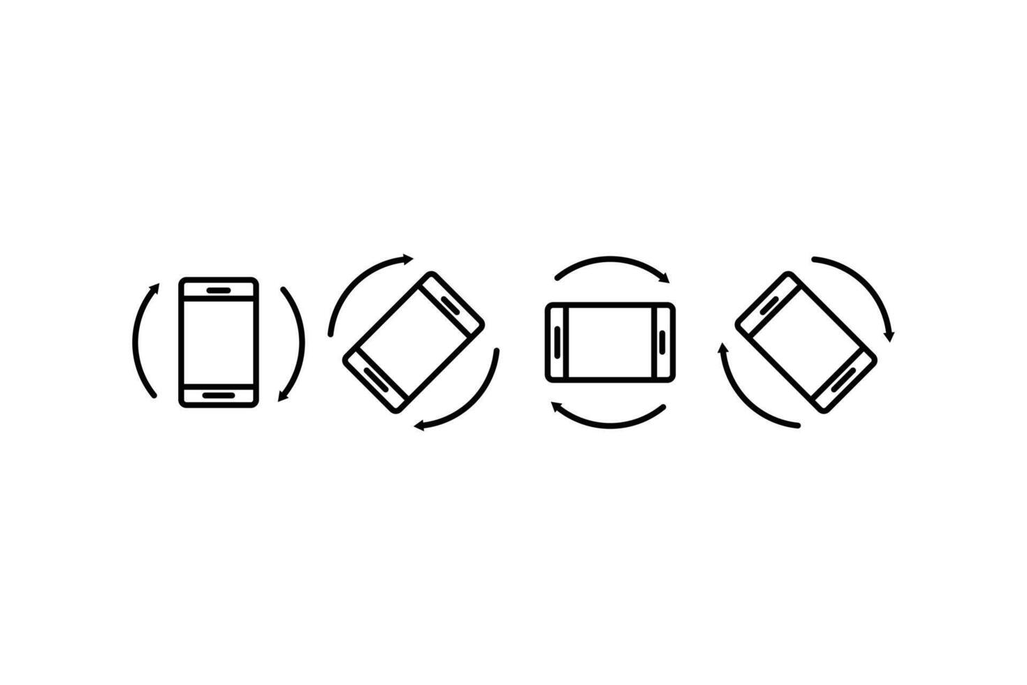 Rotate mobile phone icon set outline style vector design template ... Rotate mobile phone icon set outline style vector design template ...