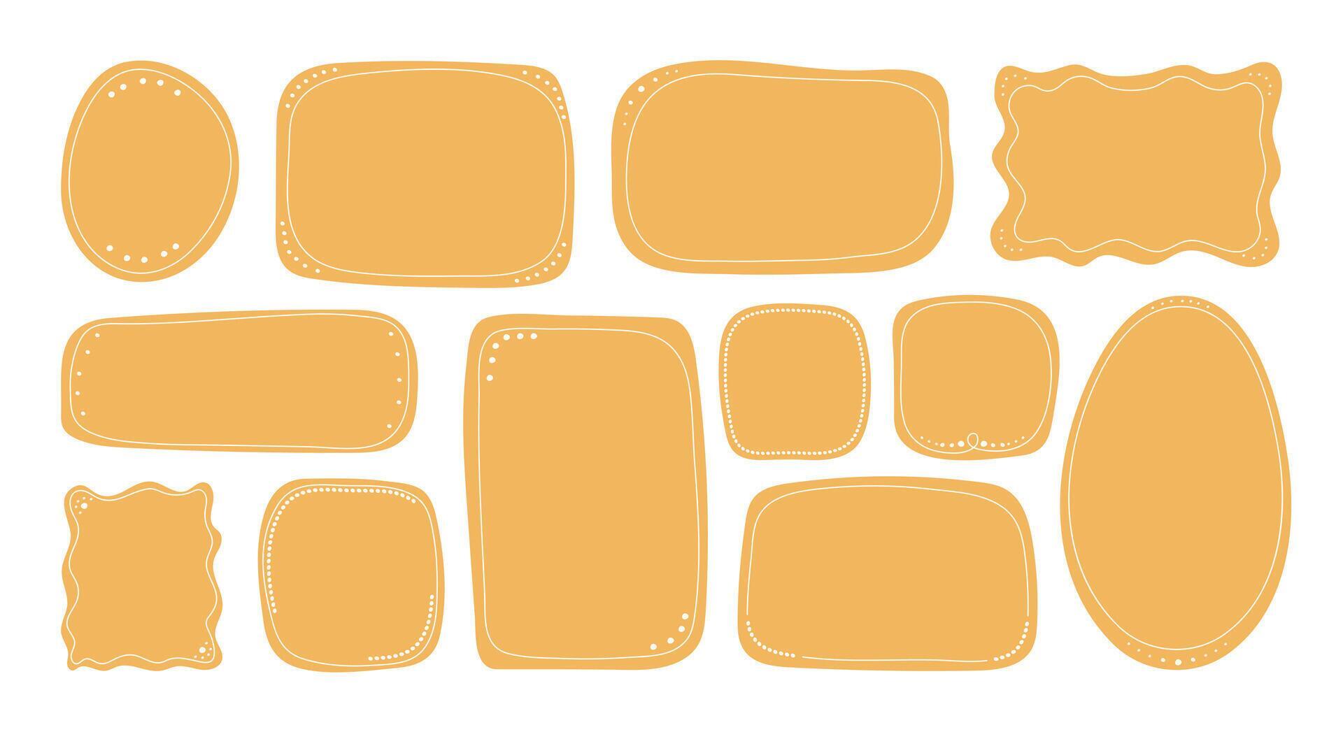 Blank Hand Drawn Textbox with lines decoration. Frames template in ...