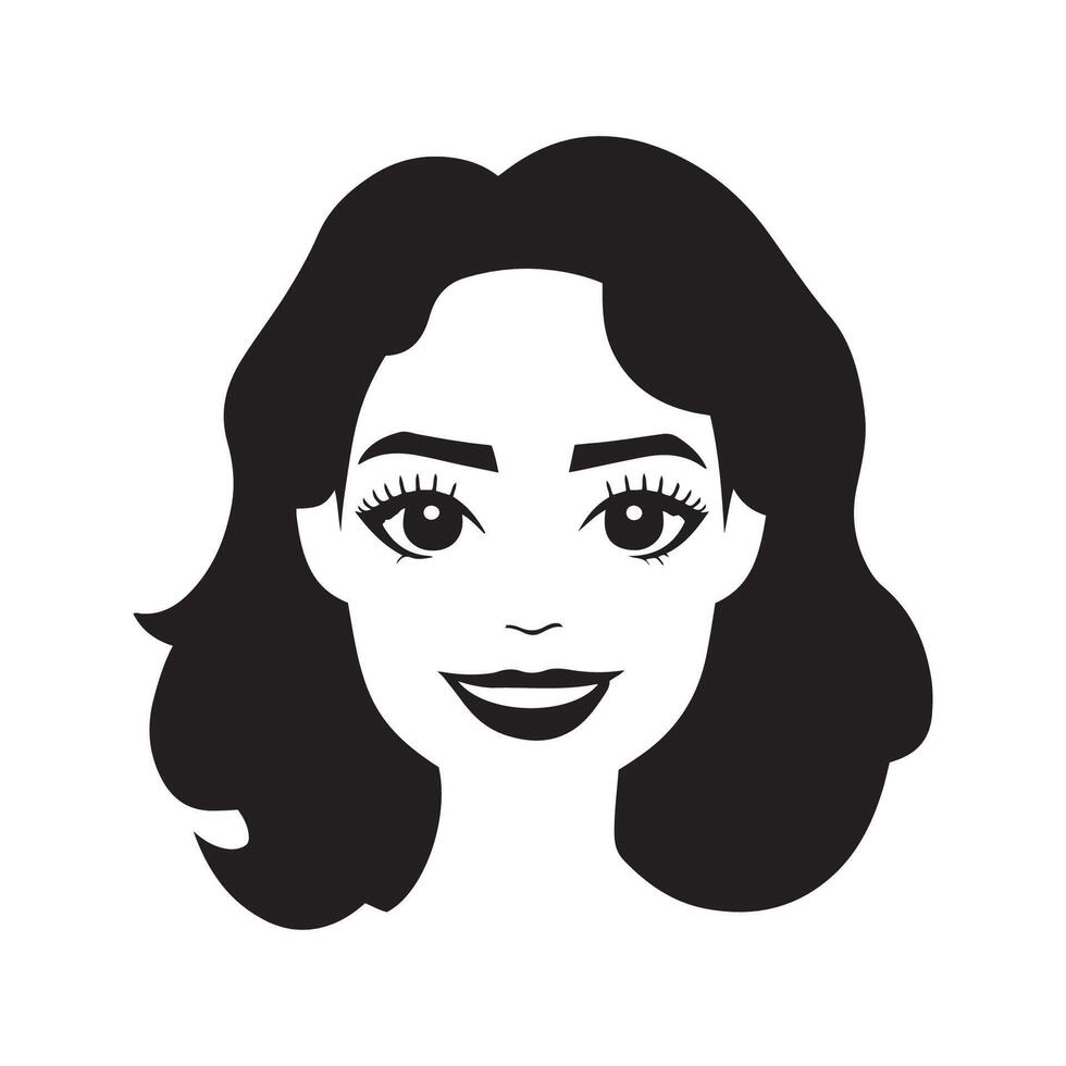 Young Happy Woman Face Cartoon Vector Art Illustration 42149024 Vector Art At Vecteezy