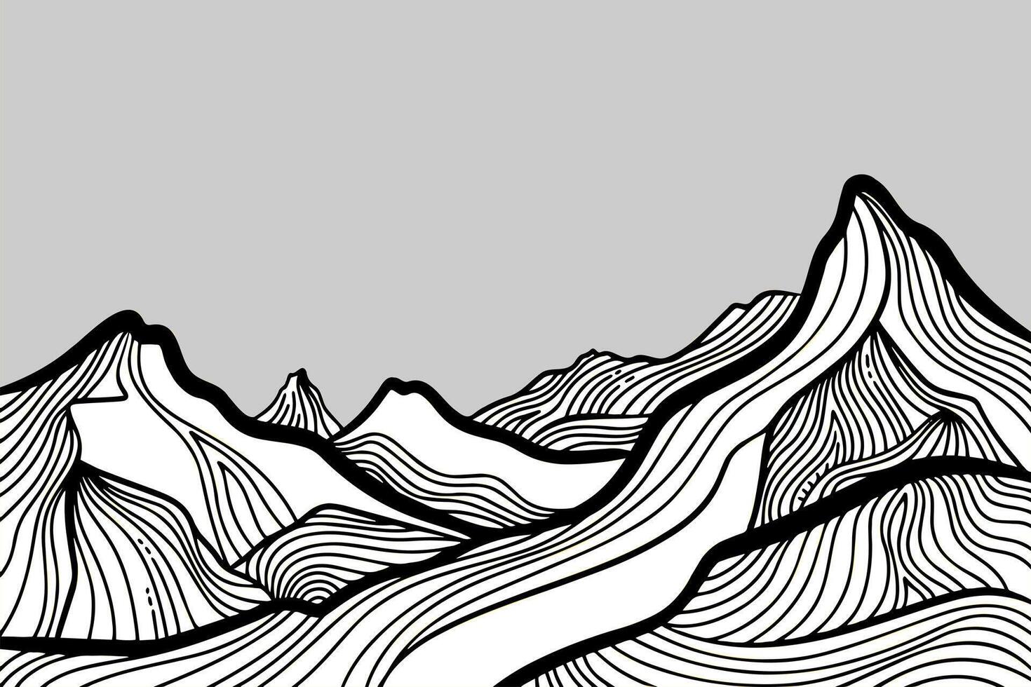 Minimalist modern line art print. Abstract mountain contemporary ... Minimalist modern line art print. Abstract mountain contemporary ...