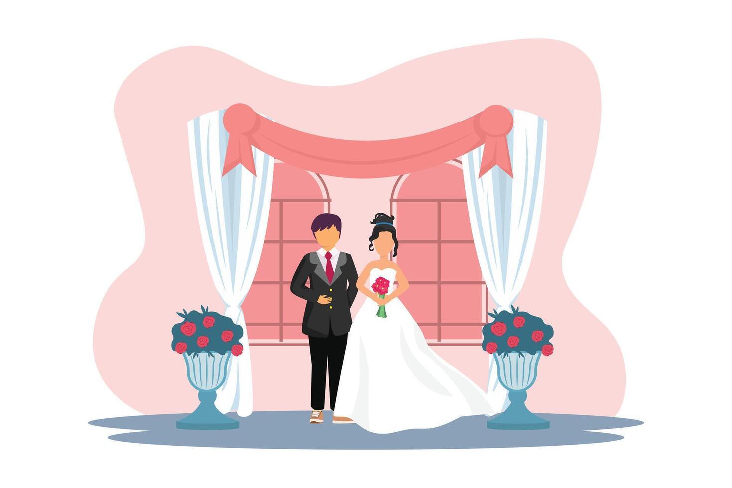 Wedding Couple Flat Illustration Design 42150435 Vector Art at Vecteezy