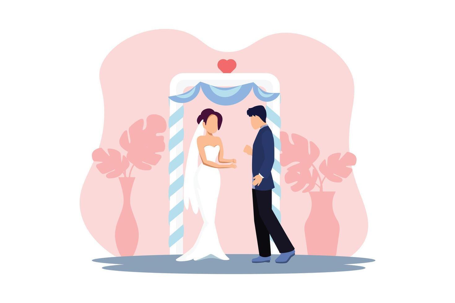 Wedding Couple Flat Illustration Design 42150516 Vector Art at Vecteezy