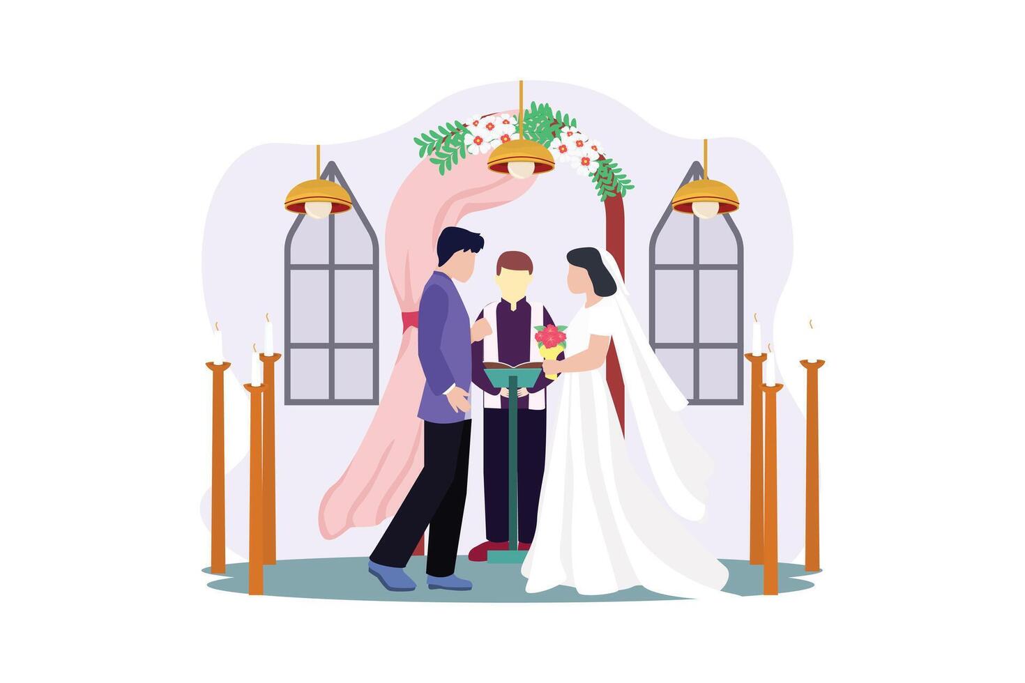 Wedding Couple Flat Illustration Design 42150518 Vector Art at Vecteezy