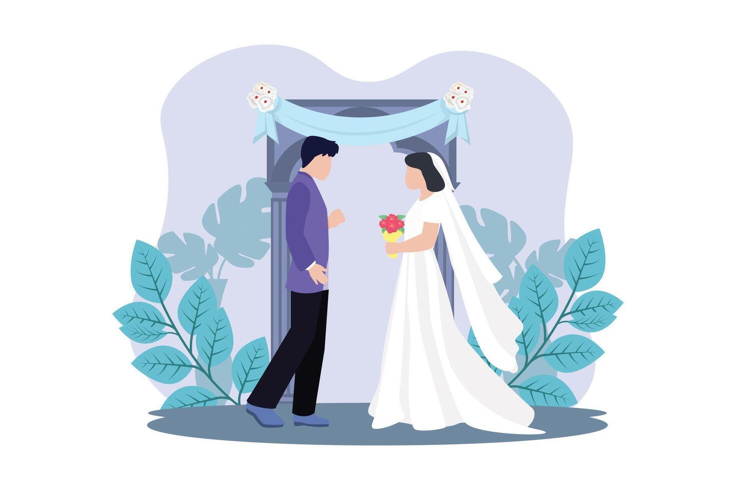 Wedding Couple Flat Illustration Design 42150519 Vector Art at Vecteezy