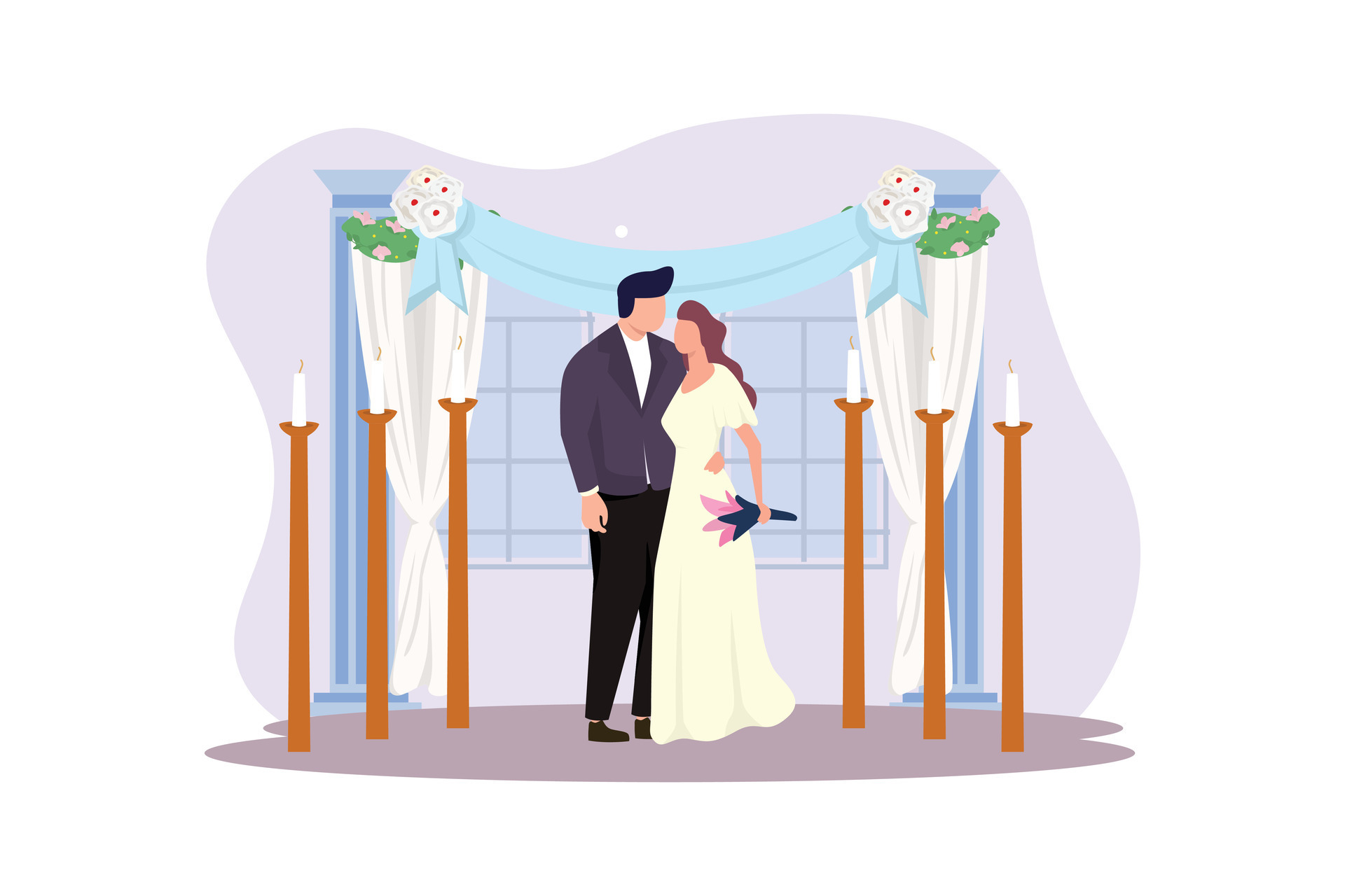 Wedding Couple Flat Illustration Design 42150556 Vector Art at Vecteezy