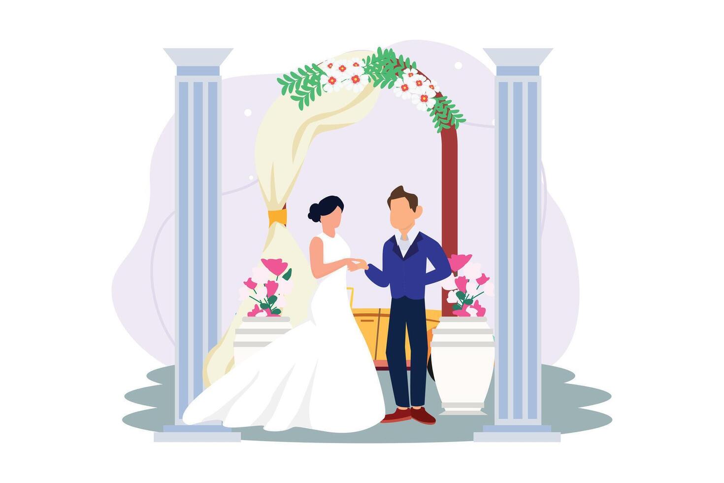 Wedding Couple Flat Illustration Design 42150560 Vector Art at Vecteezy