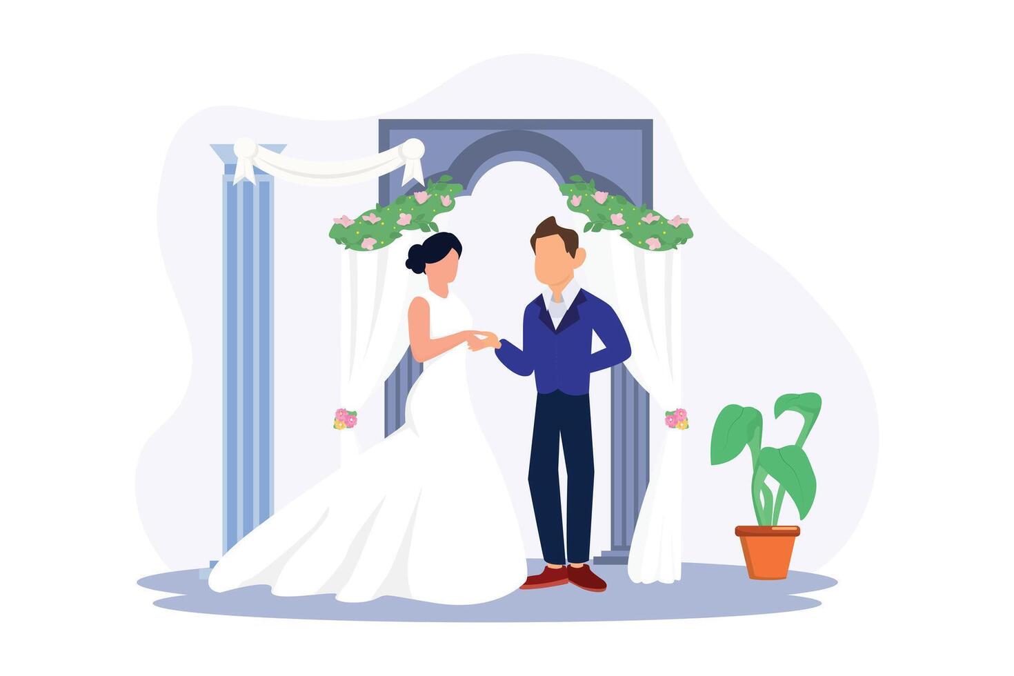 Wedding Couple Flat Illustration Design 42150564 Vector Art at Vecteezy