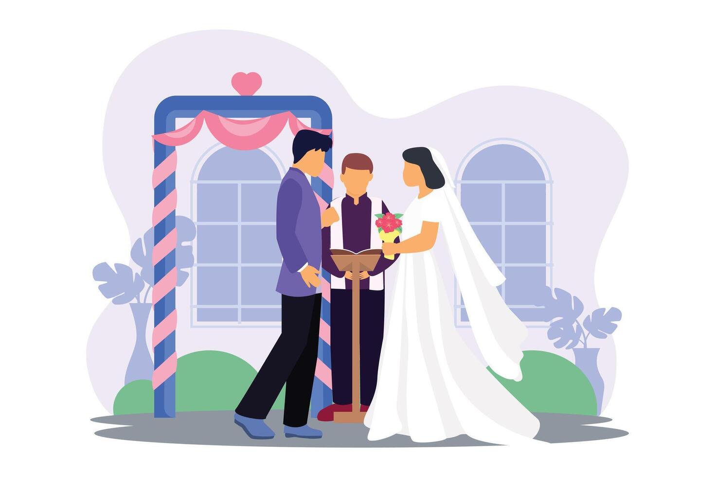 Wedding Couple Flat Illustration Design 42150572 Vector Art at Vecteezy