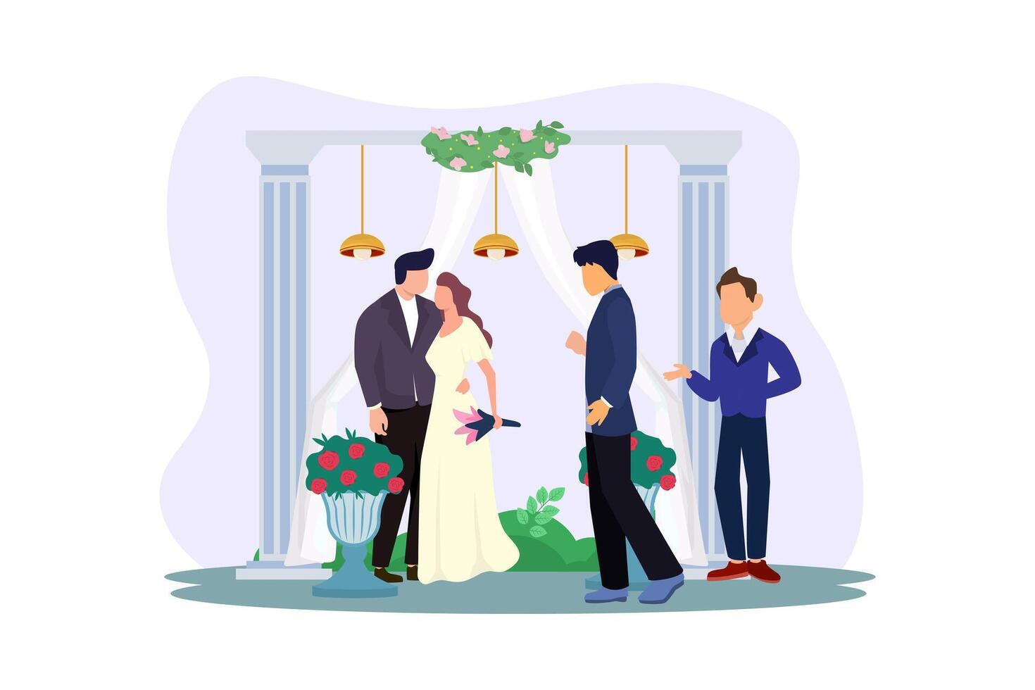 Wedding Couple Flat Illustration Design 42150578 Vector Art at Vecteezy
