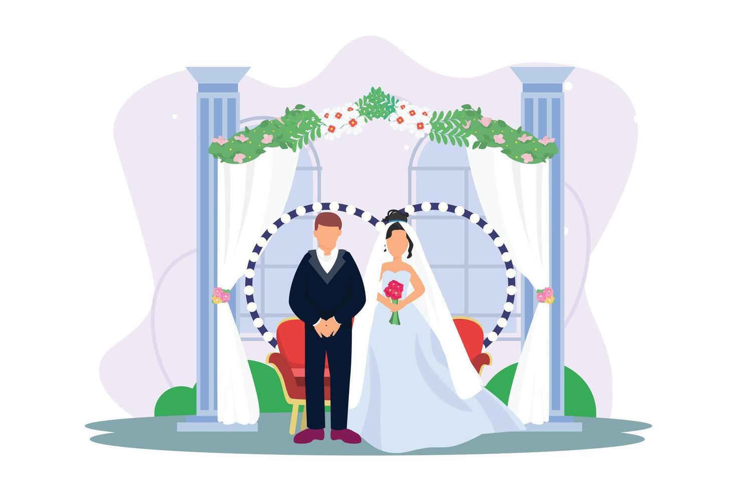 Wedding Couple Flat Illustration Design 42150580 Vector Art at Vecteezy