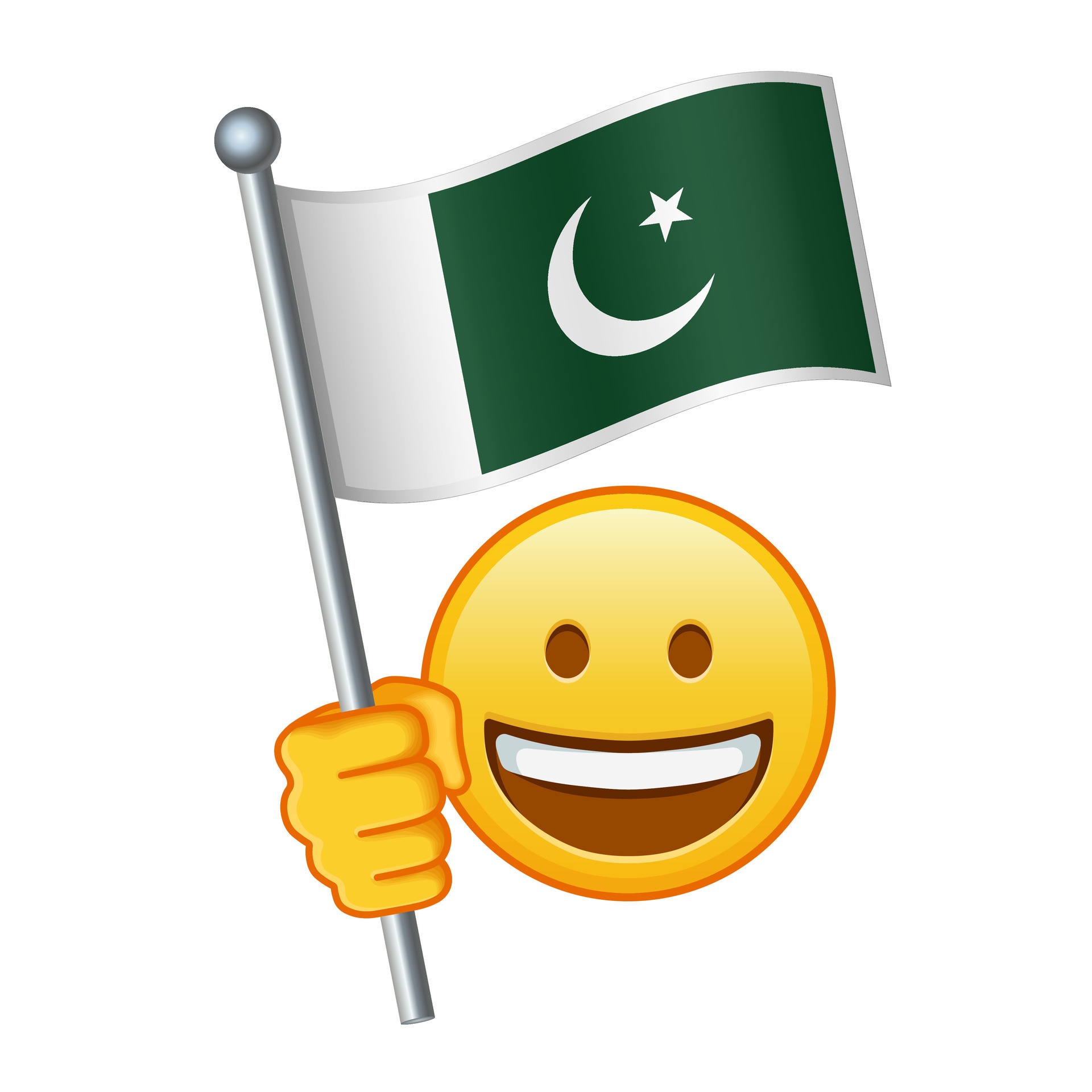 Emoji With Pakistan Flag Large Size Of Yellow Emoji Smile 42151334 Vector Art At Vecteezy