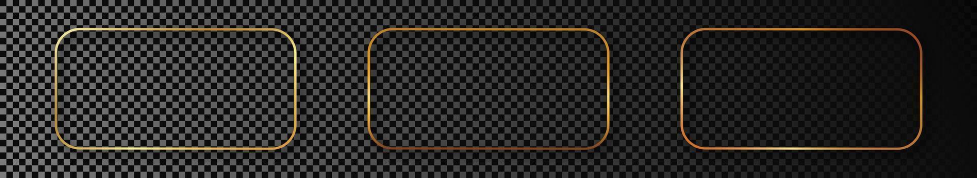 Gold glowing rounded rectangular frame 42151526 Vector Art at Vecteezy