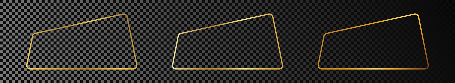 Gold glowing rounded trapezoid shape frame 42151547 Vector Art at Vecteezy