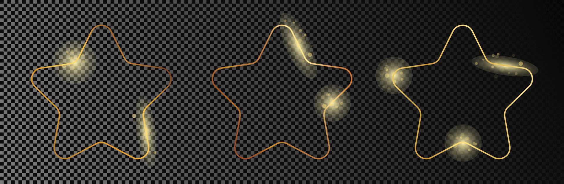 Gold glowing rounded star shape frame 42151762 Vector Art at Vecteezy