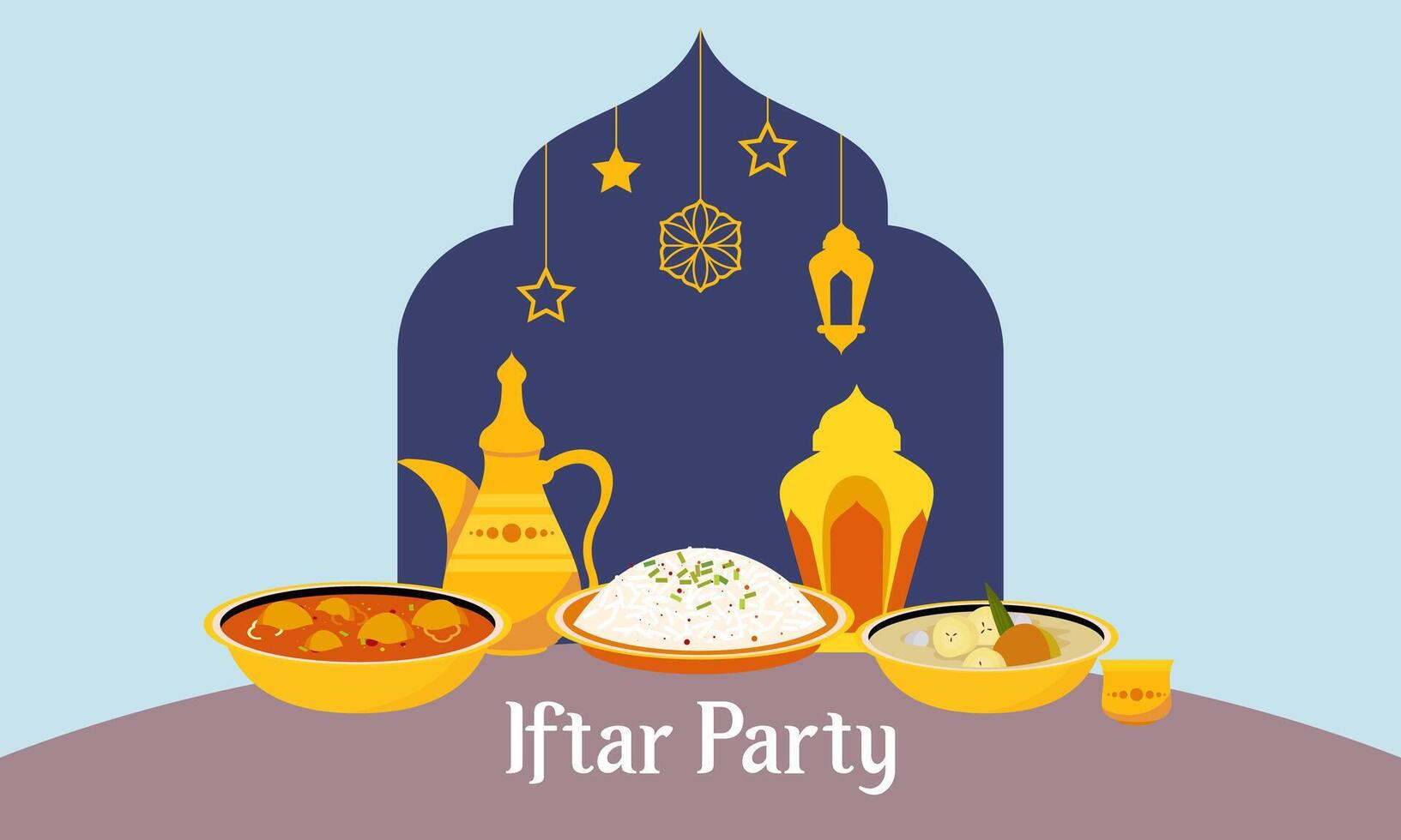 Iftar party celebration concept flyer vector 42154067 Vector Art at ...