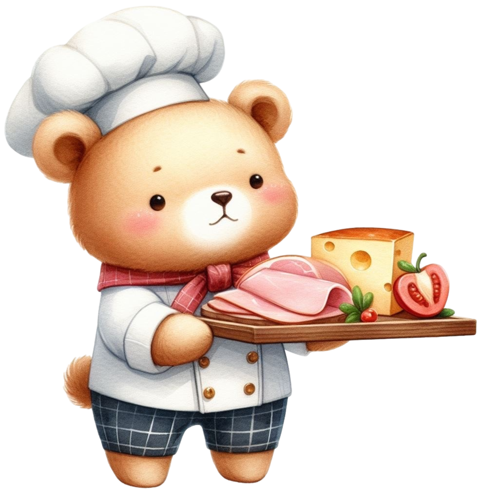AI Generated Bear In Chef Hat Holding A Tray Of Food 42155140 PNG ai-generated-bear-in-chef-hat-holding-a-tray-of-food-42155140-png