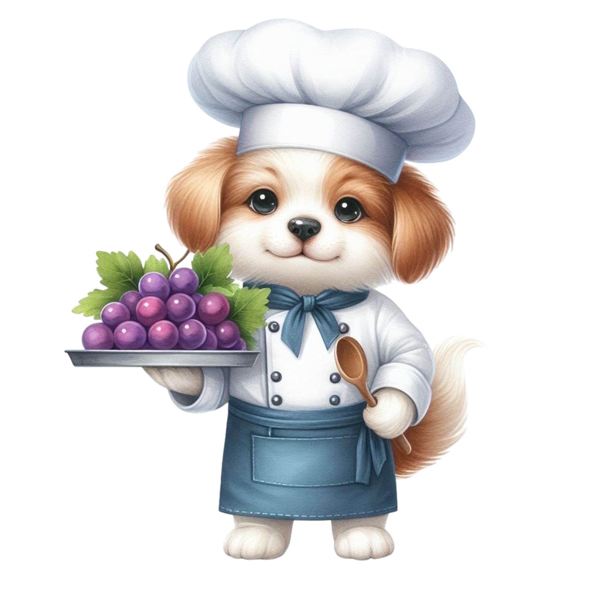 AI Generated Dog In Chef Hat Holding A Tray Of Grapes 42155141 PNG ai-generated-dog-in-chef-hat-holding-a-tray-of-grapes-42155141-png