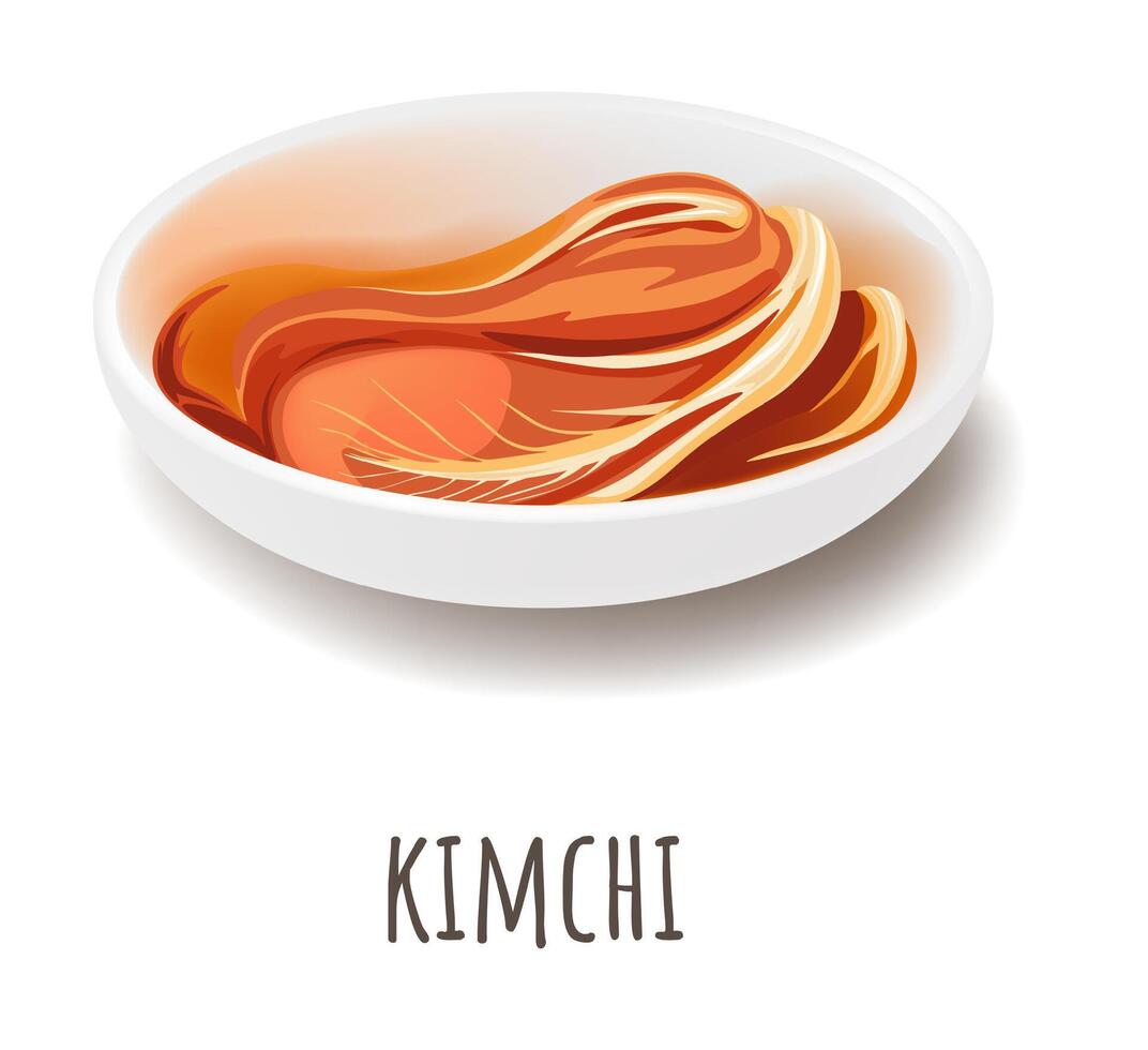 Kimchi traditional Korean fermented vegetables 42155474 Vector Art at ...