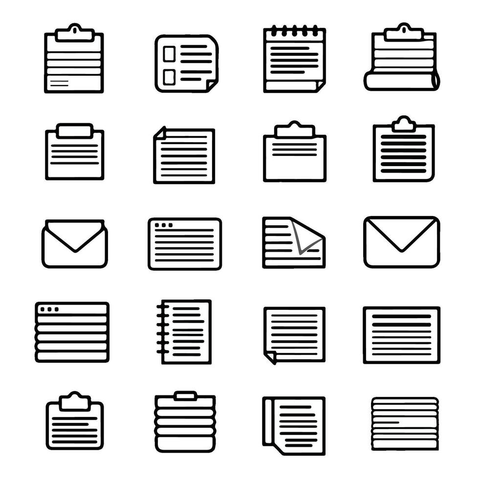 Document icon collection. Document icon set. Various document icons ...
