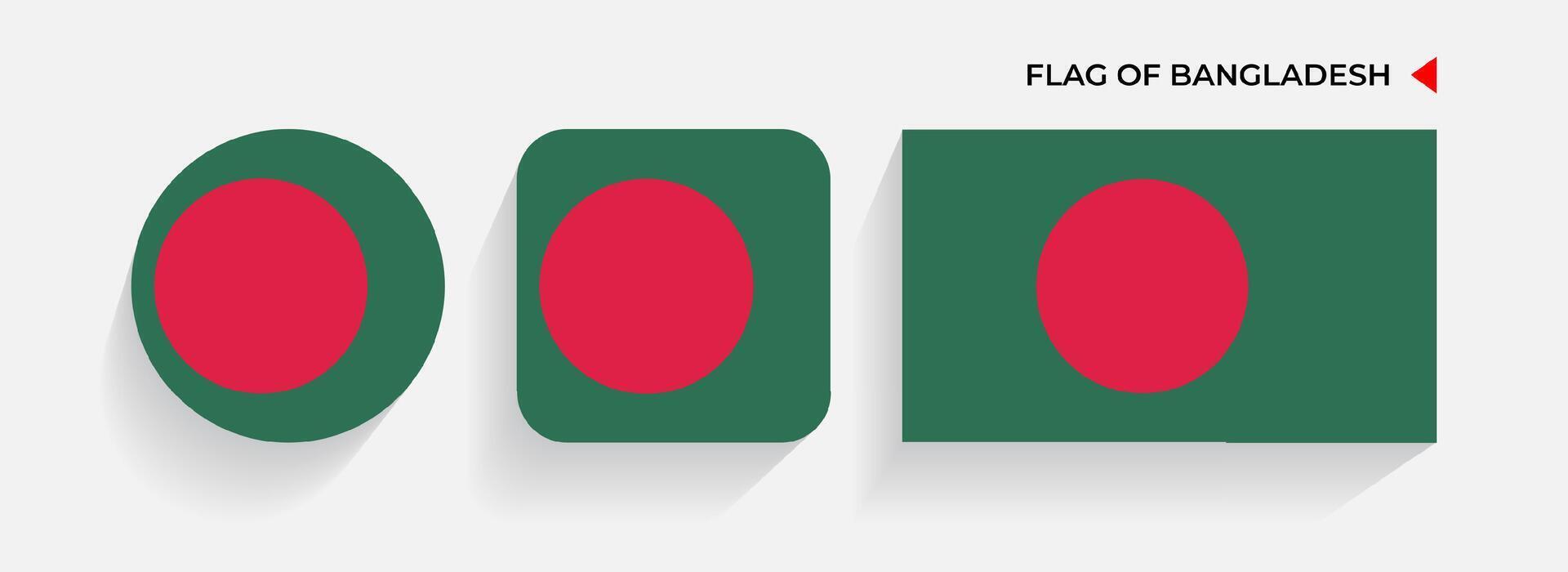 Bangladesh Flags arranged in round, square and rectangular shapes ...