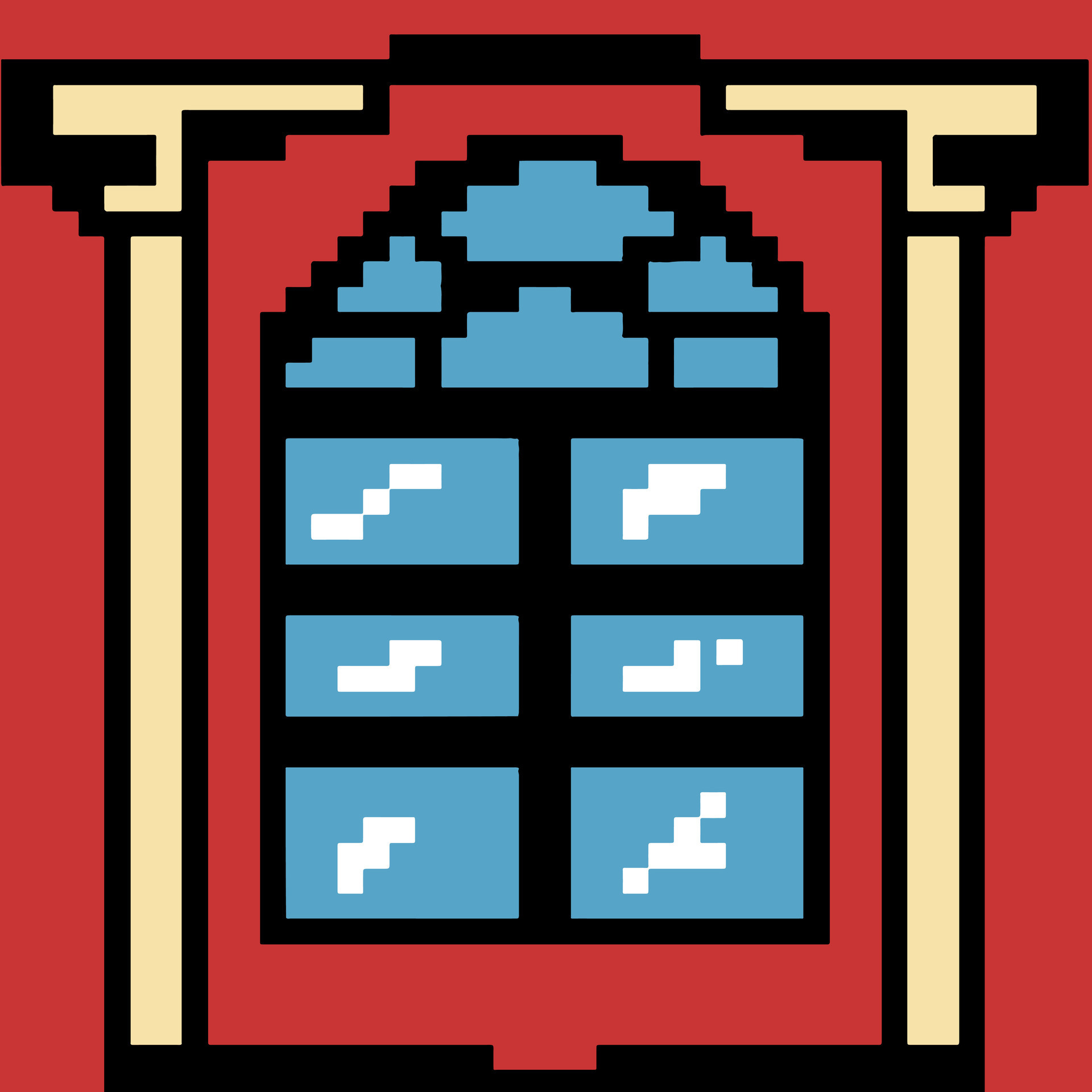 Illustration of windows frame with pixel art style. The vector is ...