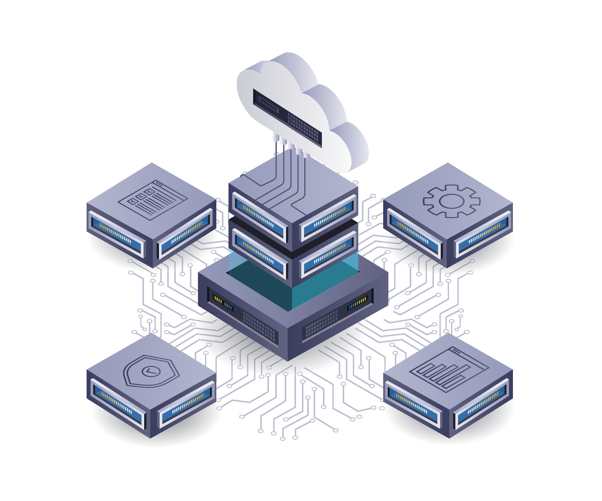 Network management cloud server technology 42160342 Vector Art at Vecteezy