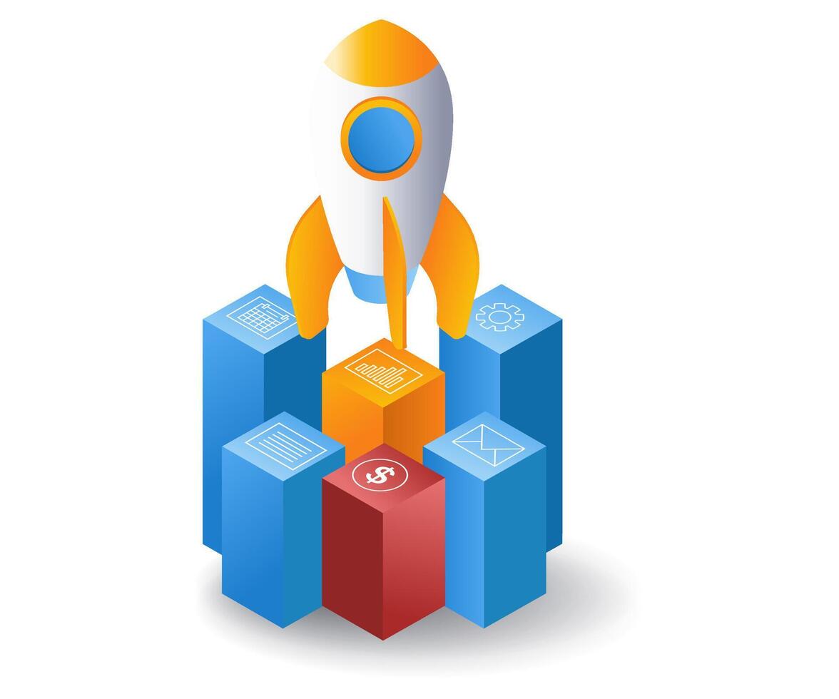 Launching new business product flat isometric 3d illustration 42160407 ... Launching new business product flat isometric 3d illustration 42160407 ...