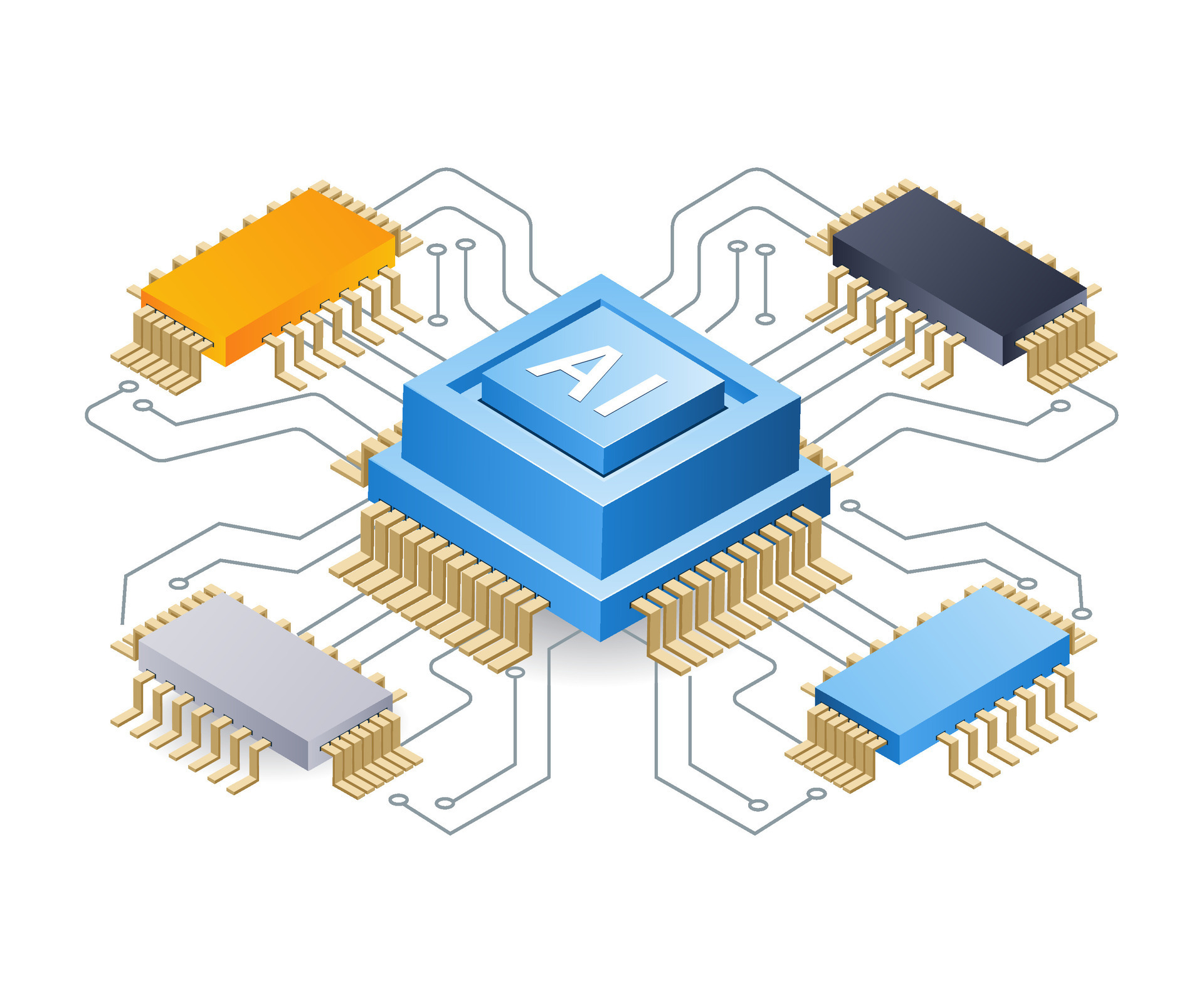 Artificial intelligence powered chip technology, flat isometric 3d illustration 42160664 Vector ...
