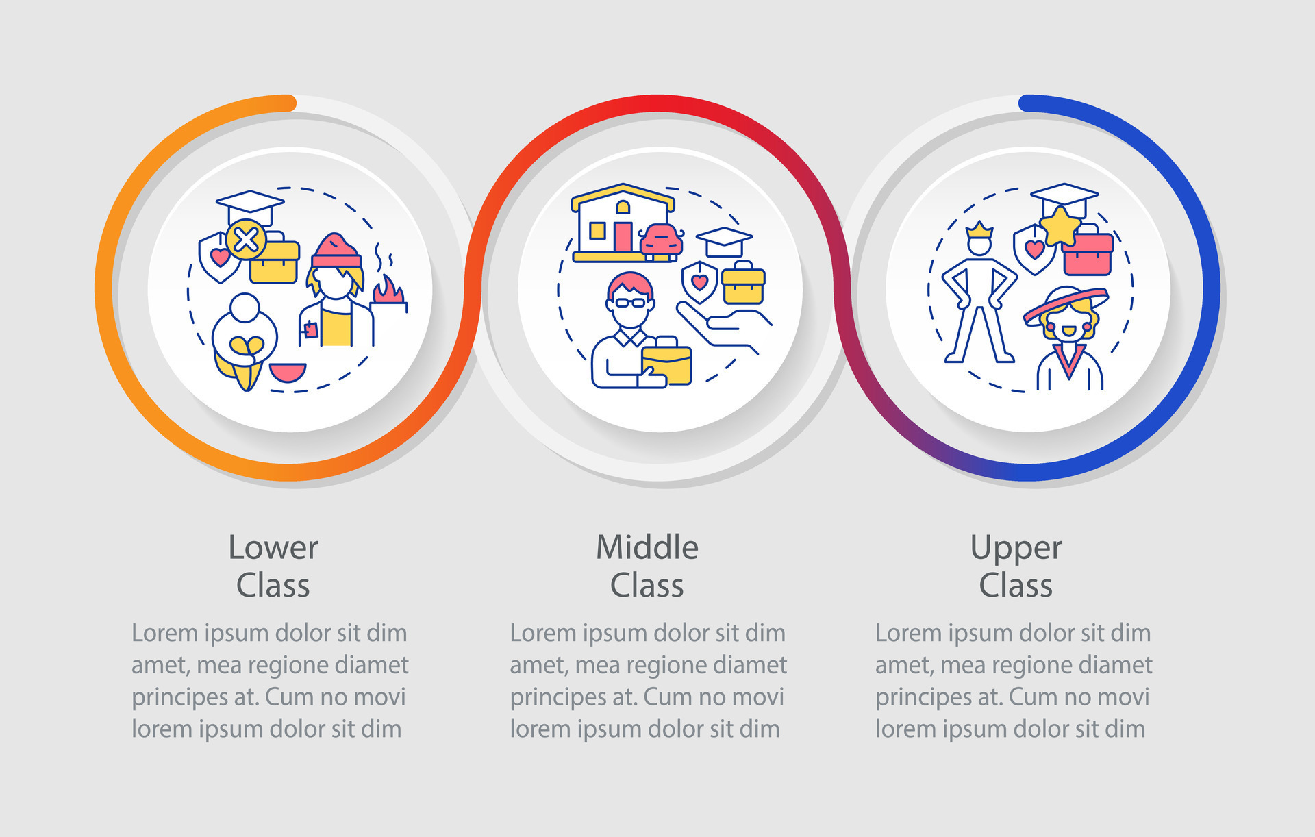 Class Structure Loop Infographic Template Social Stratification Data Visualization With 3