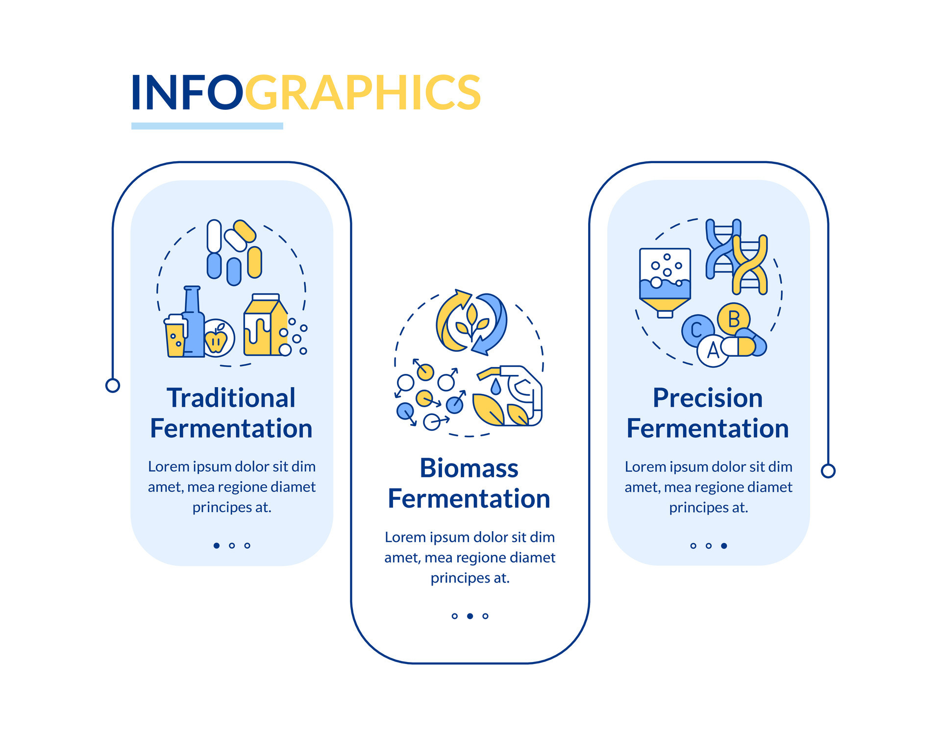 Agricultural Fermentation Rectangle Infographic Template Data Visualization With 3 Steps