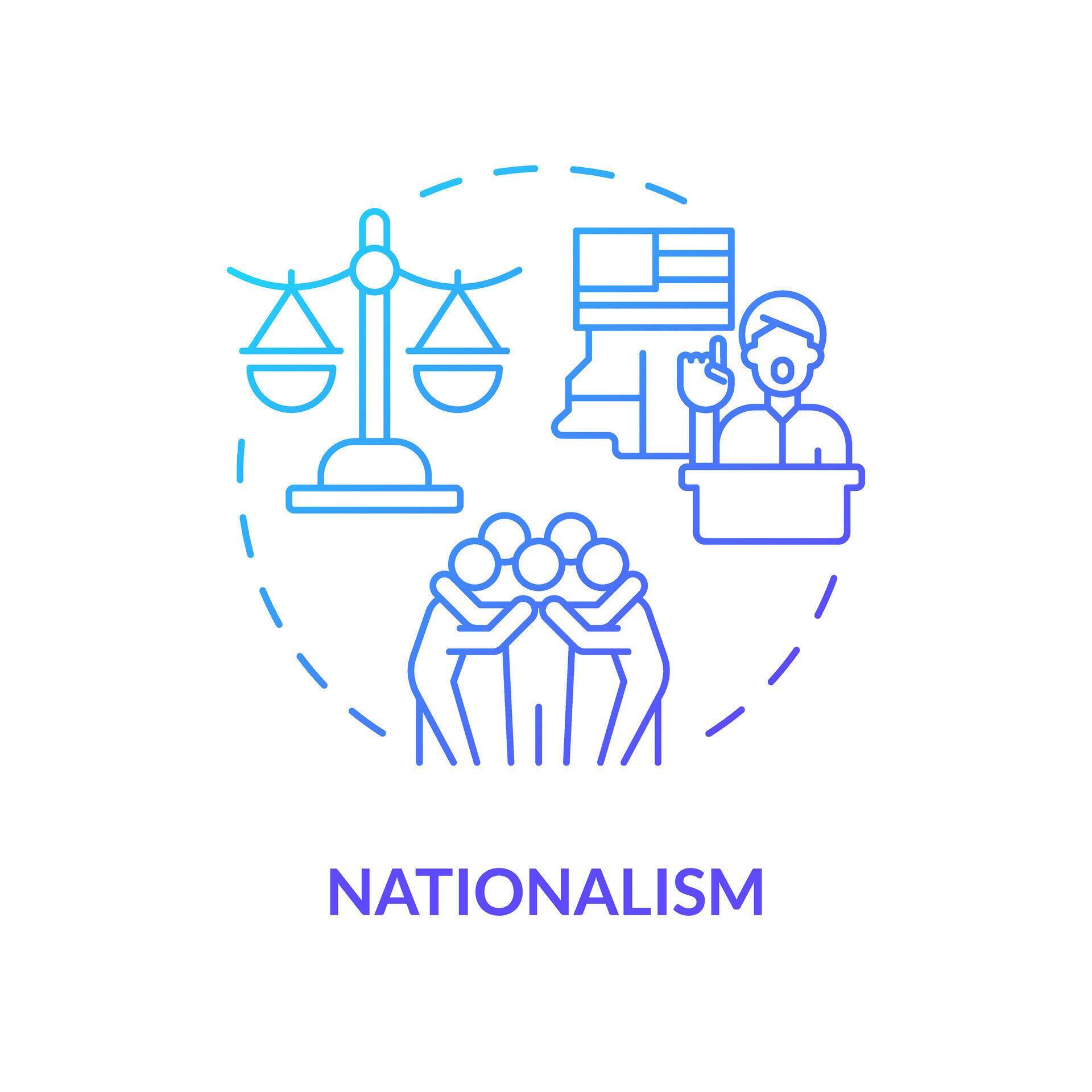 Nationalism political movement blue gradient concept icon. Government ... Nationalism political movement blue gradient concept icon. Government ...
