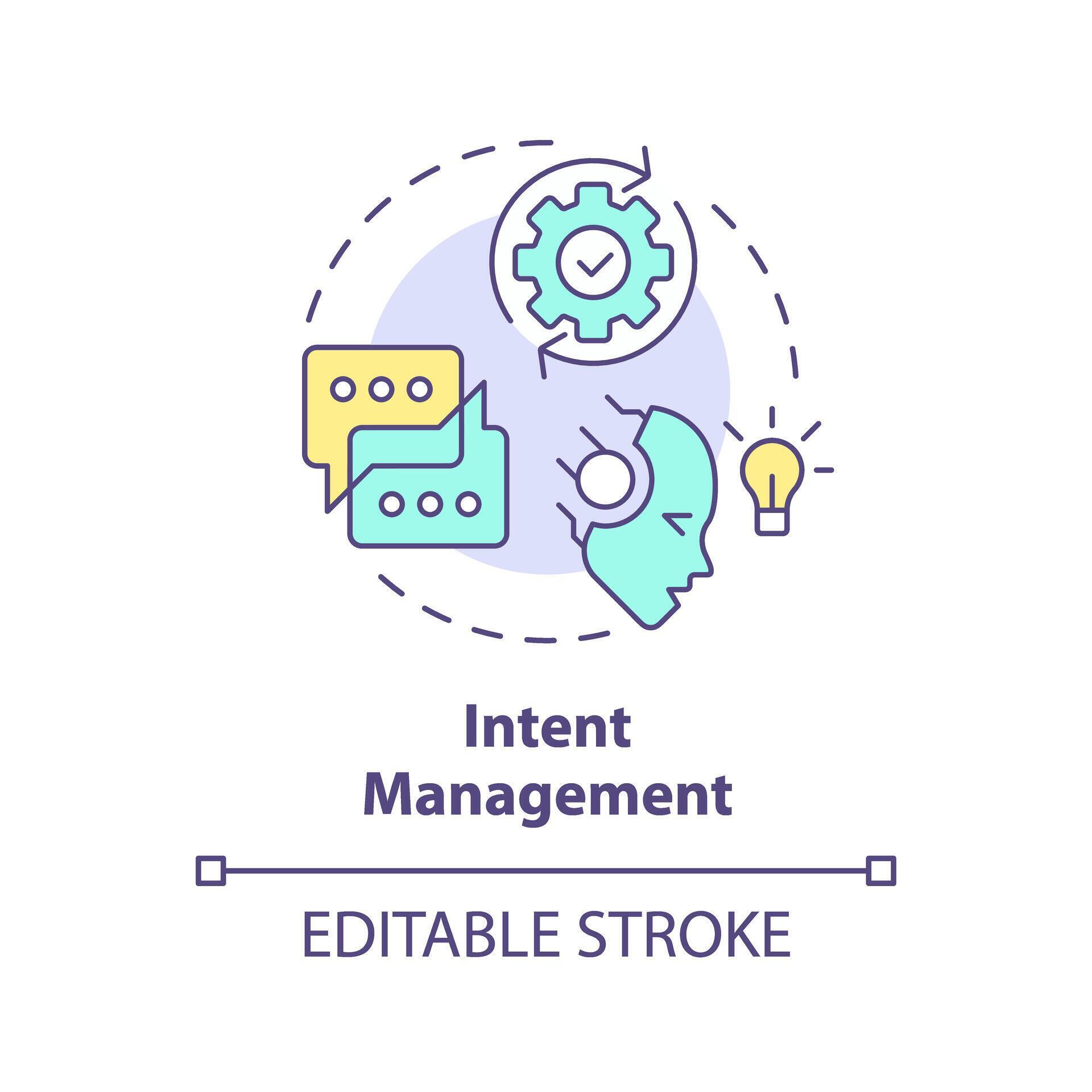 Intent Management Multi Color Concept Icon Natural Language Processing