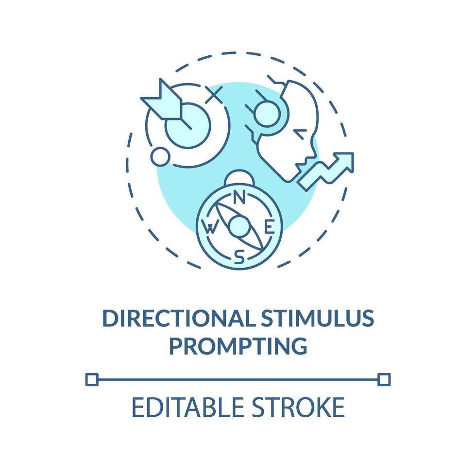 Directional stimulus prompting soft blue concept icon. Prompt ... Directional stimulus prompting soft blue concept icon. Prompt ...