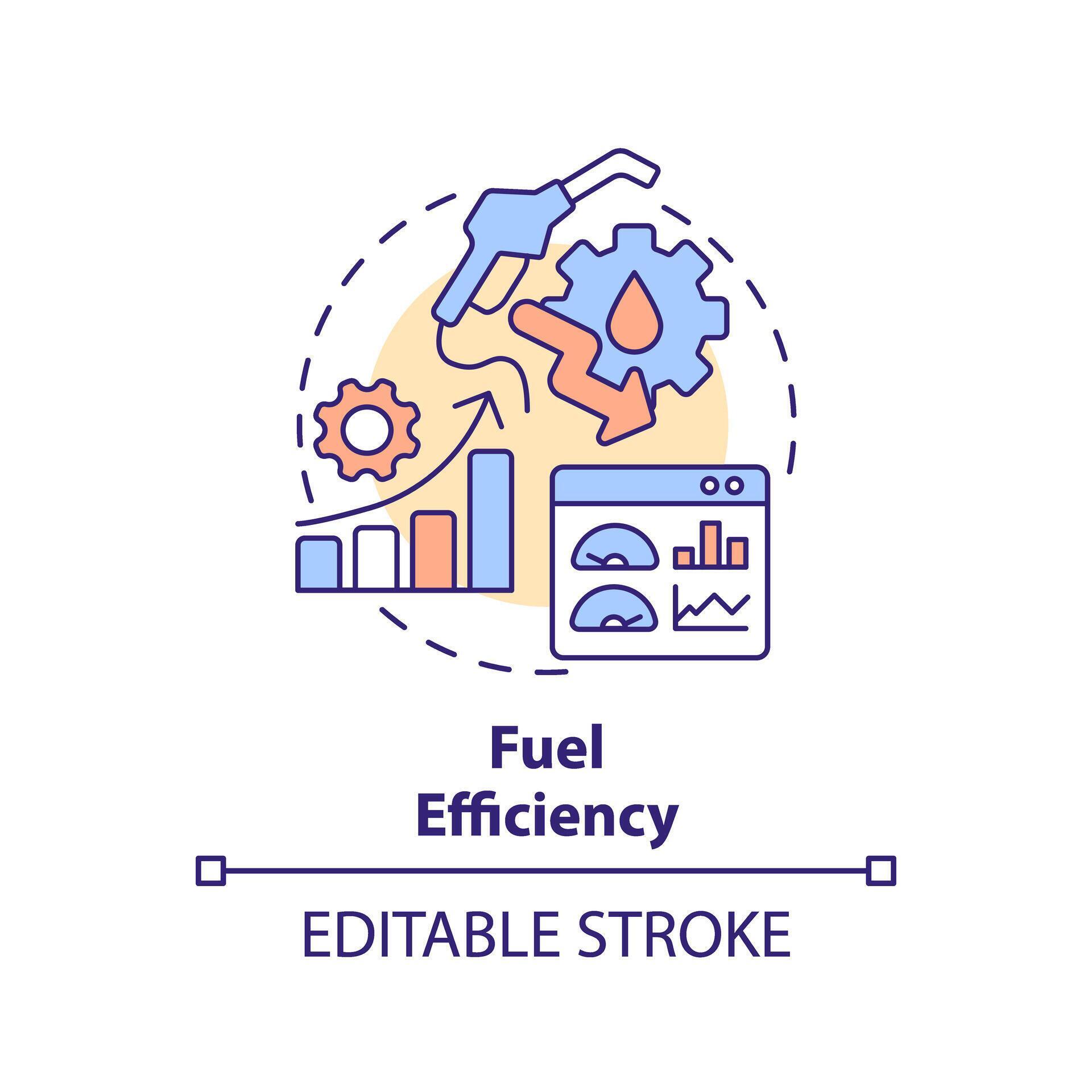 Fuel efficiency multi color concept icon. Fleet management, cost saving. Business profitability ...