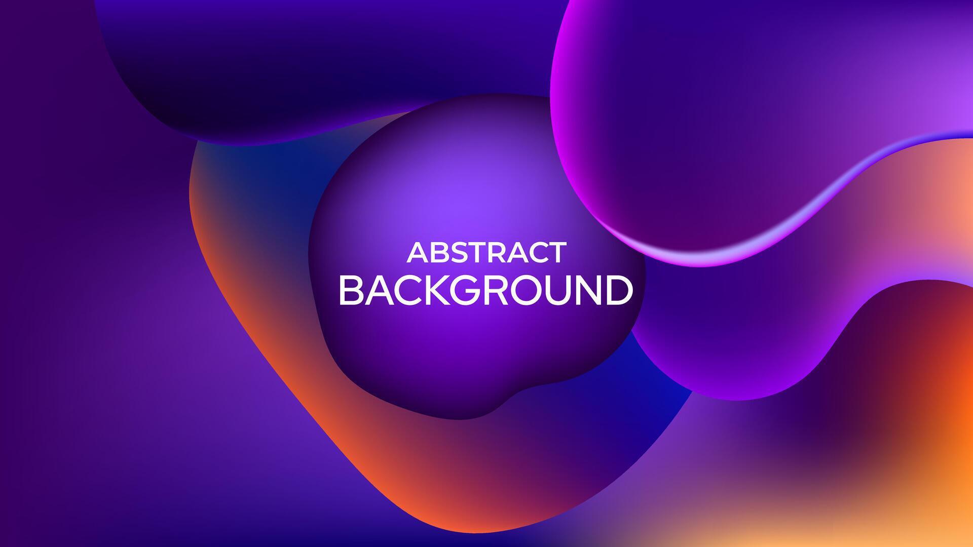 Abstract Background Elegant Gradient Mesh Purple Orange Smooth Liquid Color Design Vector