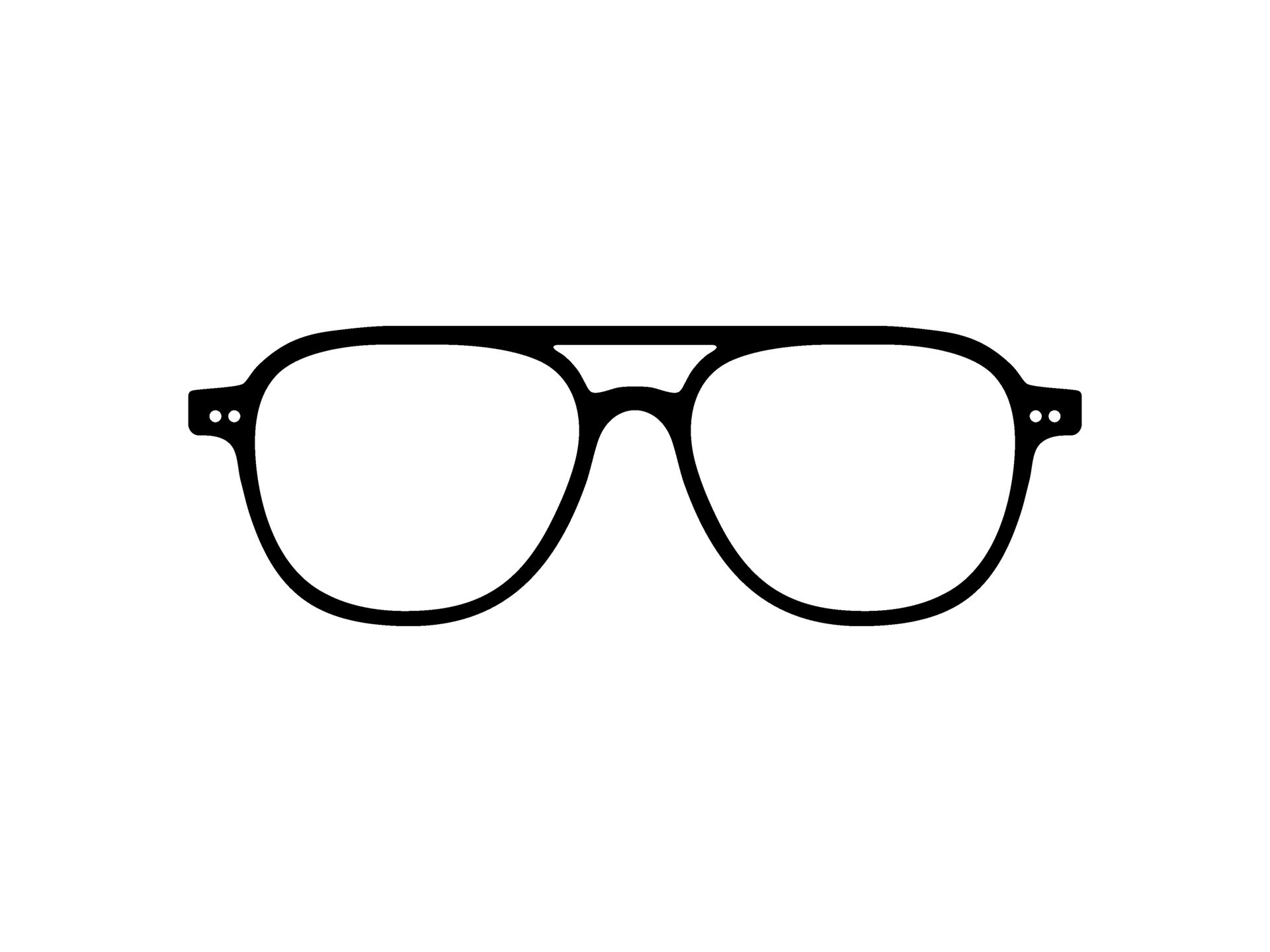 Eye Glasses Silhouette Pictogram Front View Flat Style Can Use For Logo Gram Apps Art