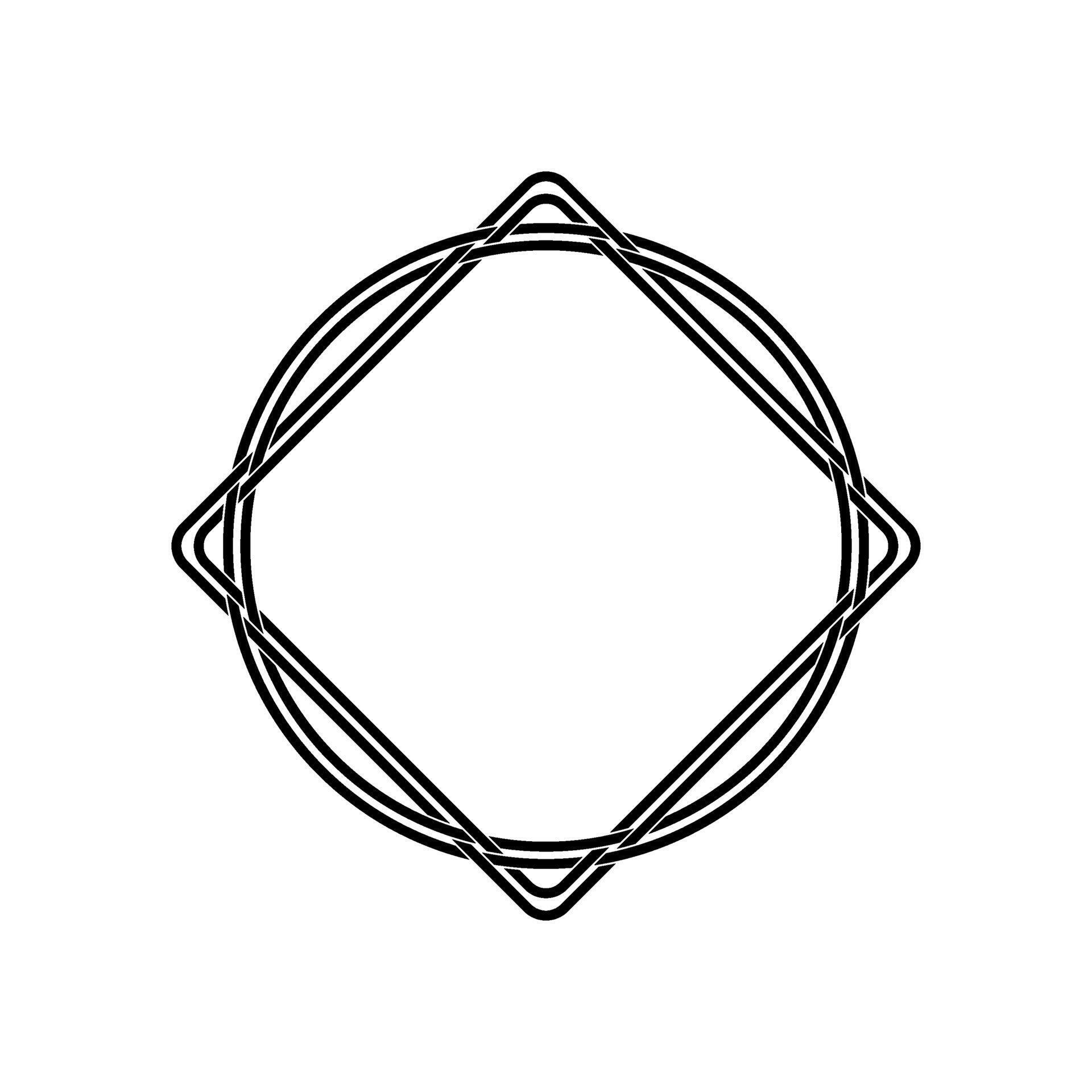 Circle And Rhombus Shape Composition Weaving Line Style Can Use For