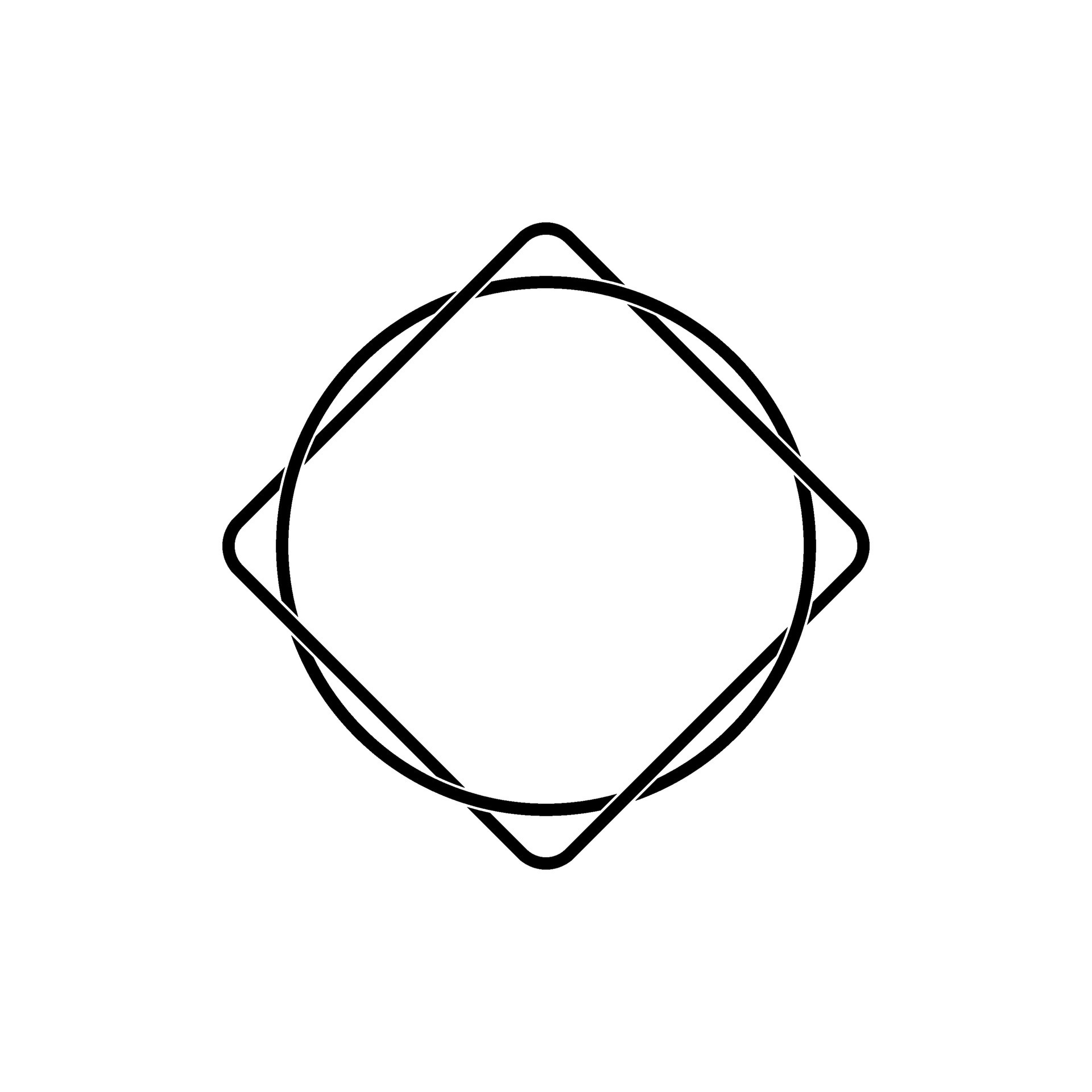 Circle And Rhombus Shape Composition Weaving Line Style Can Use For