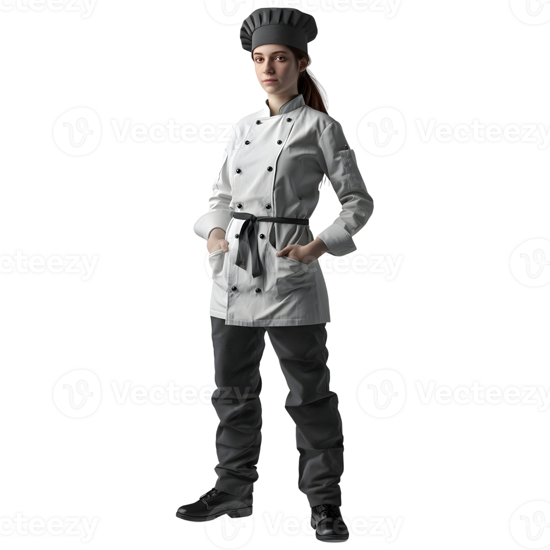 AI generated Female or Woman Chef Standing on Transparent background ...