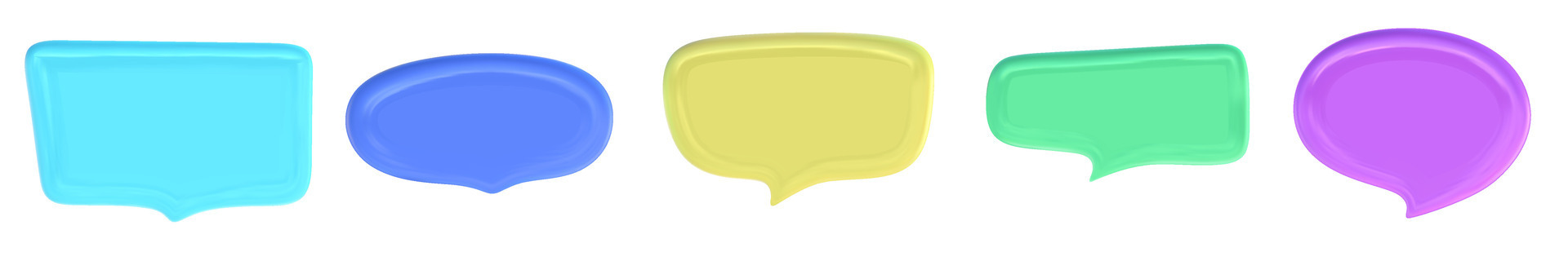 3d speech balloon set for text. Cloud for message talk. Speak dialog ...