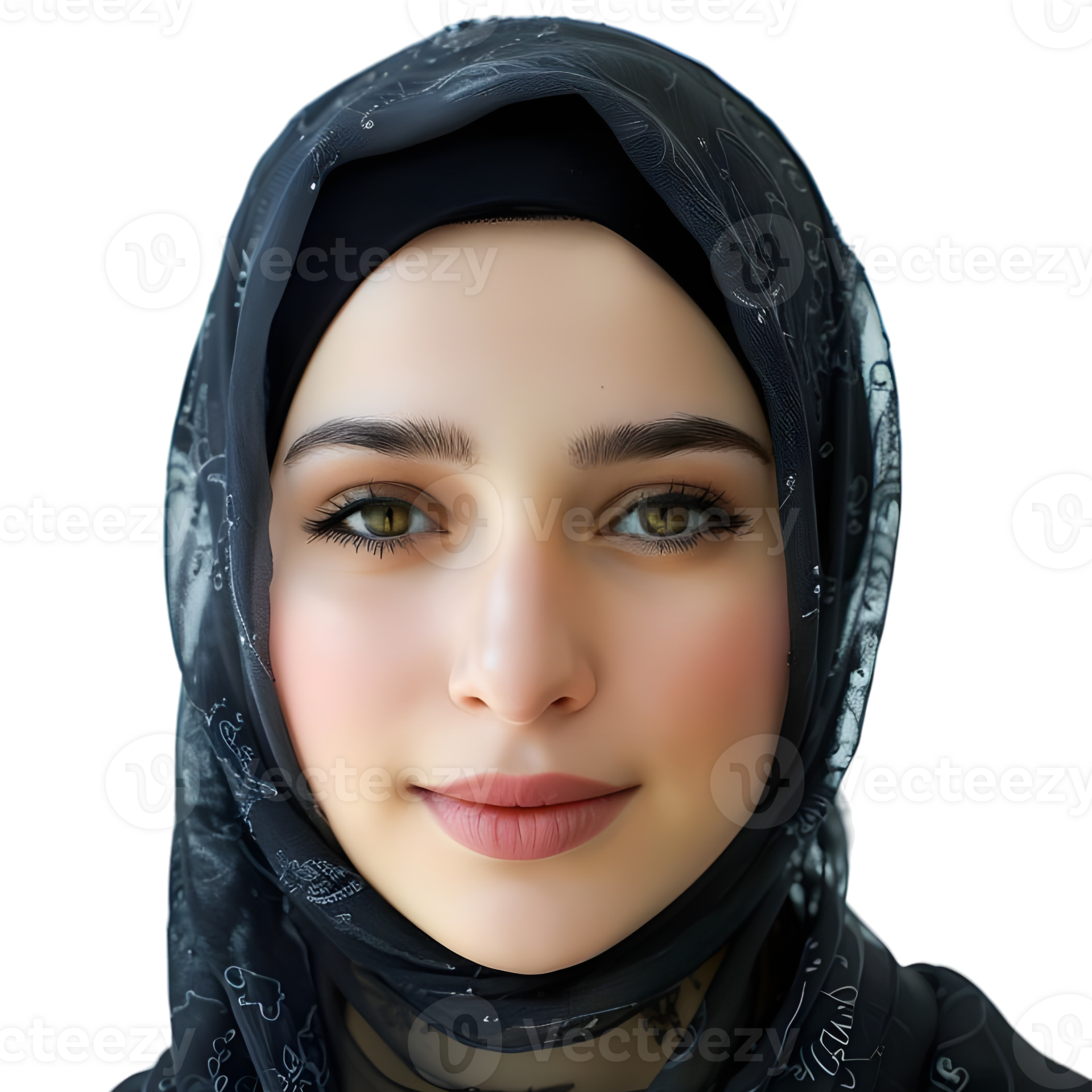 AI generated 3D Rendering of a Muslim Girl Wearing Hijab on Transparent ...
