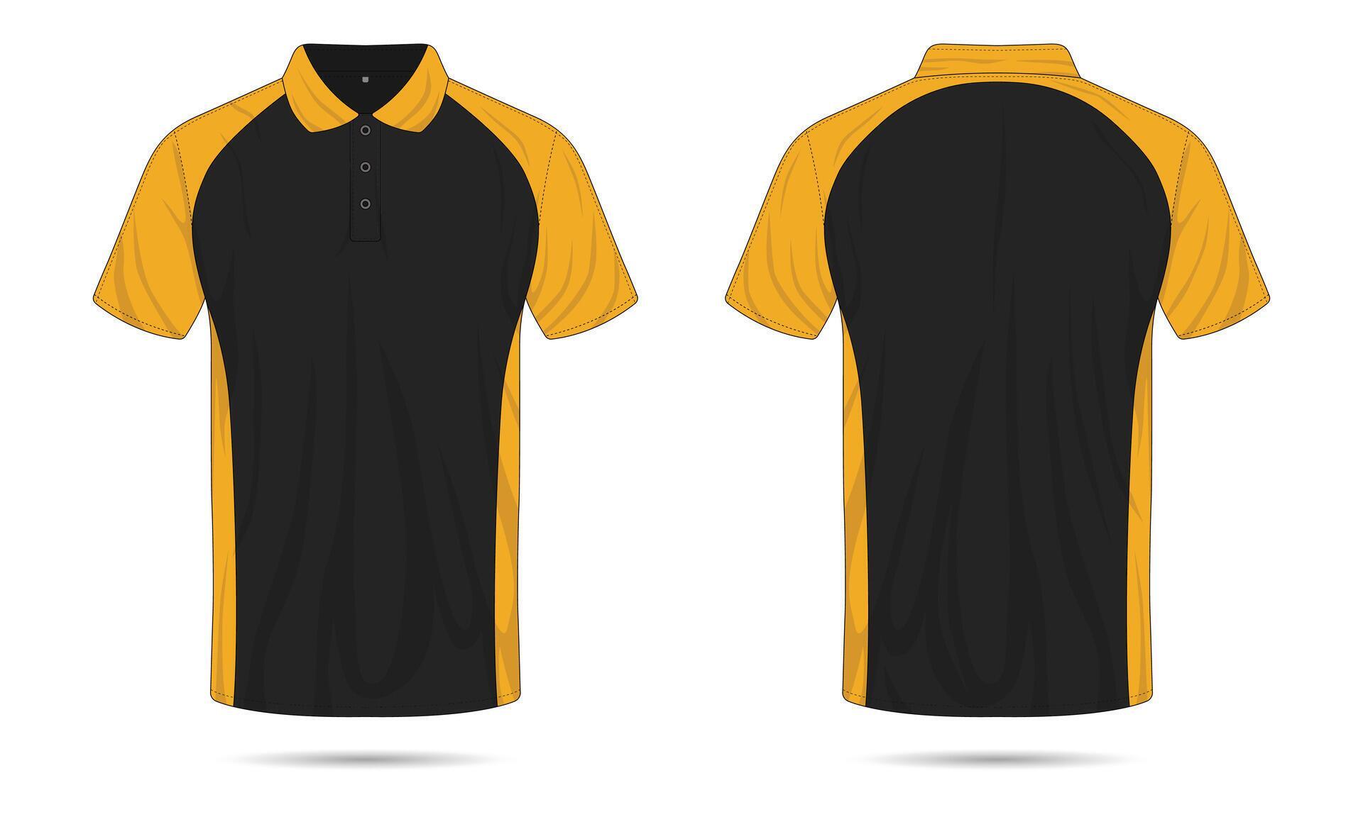 Two-color casual polo shirt mockup front and back view 42169943 Vector Art at Vecteezy