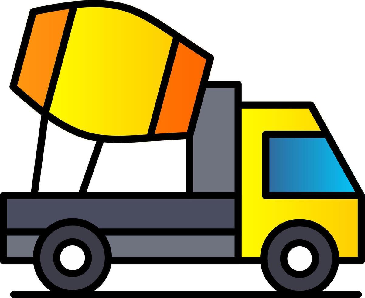 Concrete Mixer Line Filled Gradient Icon 42180761 Vector Art At Vecteezy