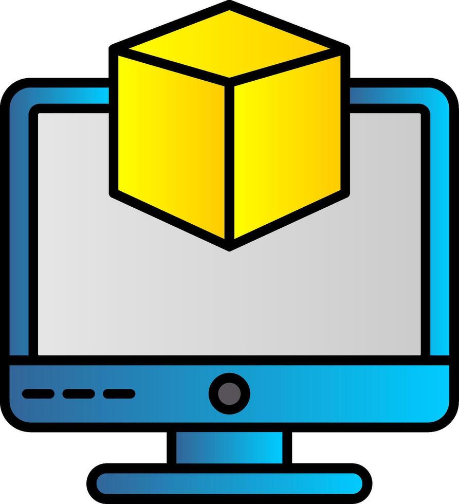 3d Modeling Line Filled Gradient Icon 42182963 Vector Art At Vecteezy