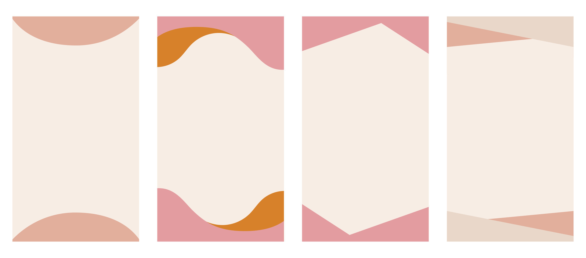 Set of varied shapes for use in vertical stories, promo site headers ...